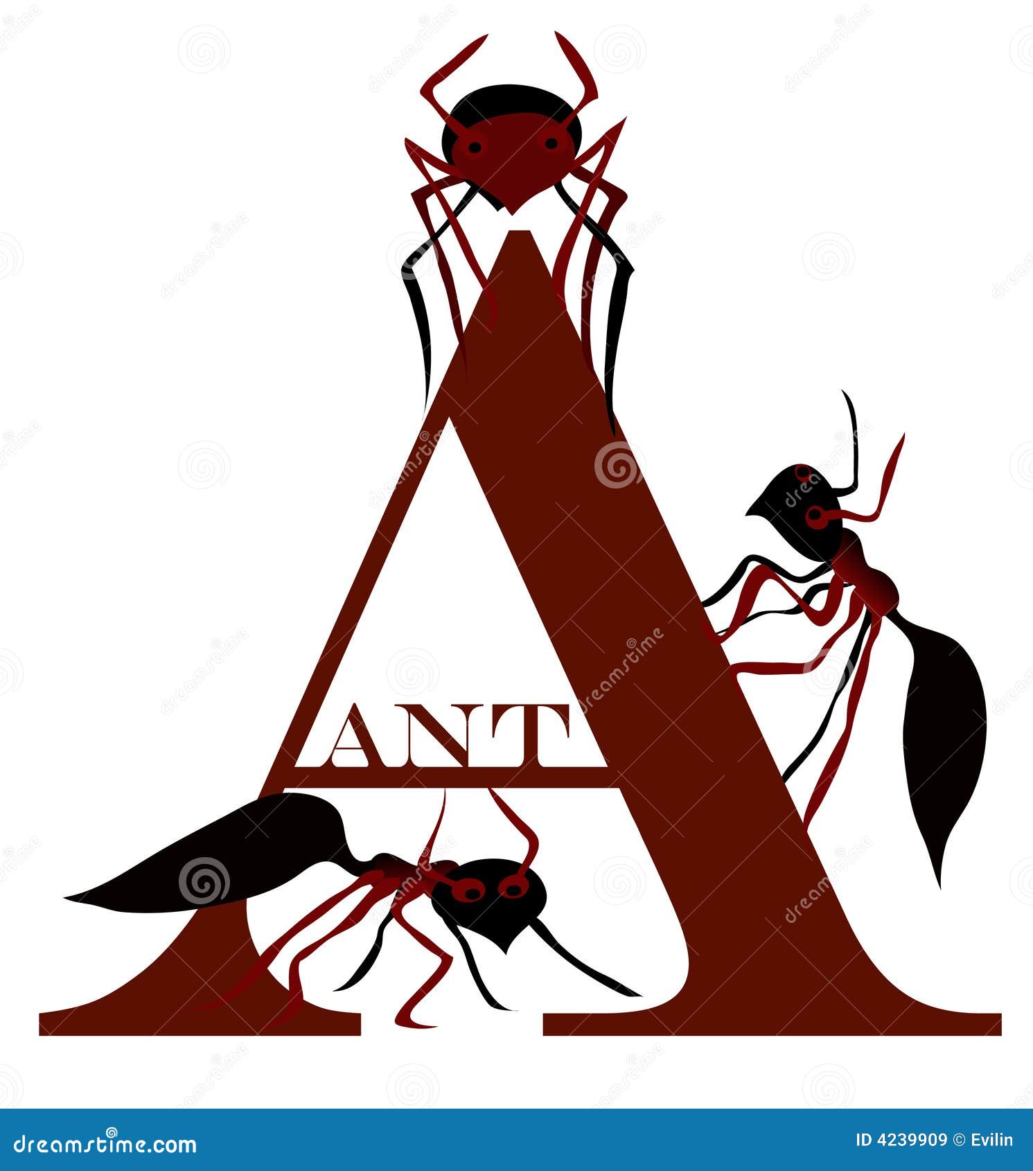 LETTER a (ant) stock vector. Illustration of education - 4239909