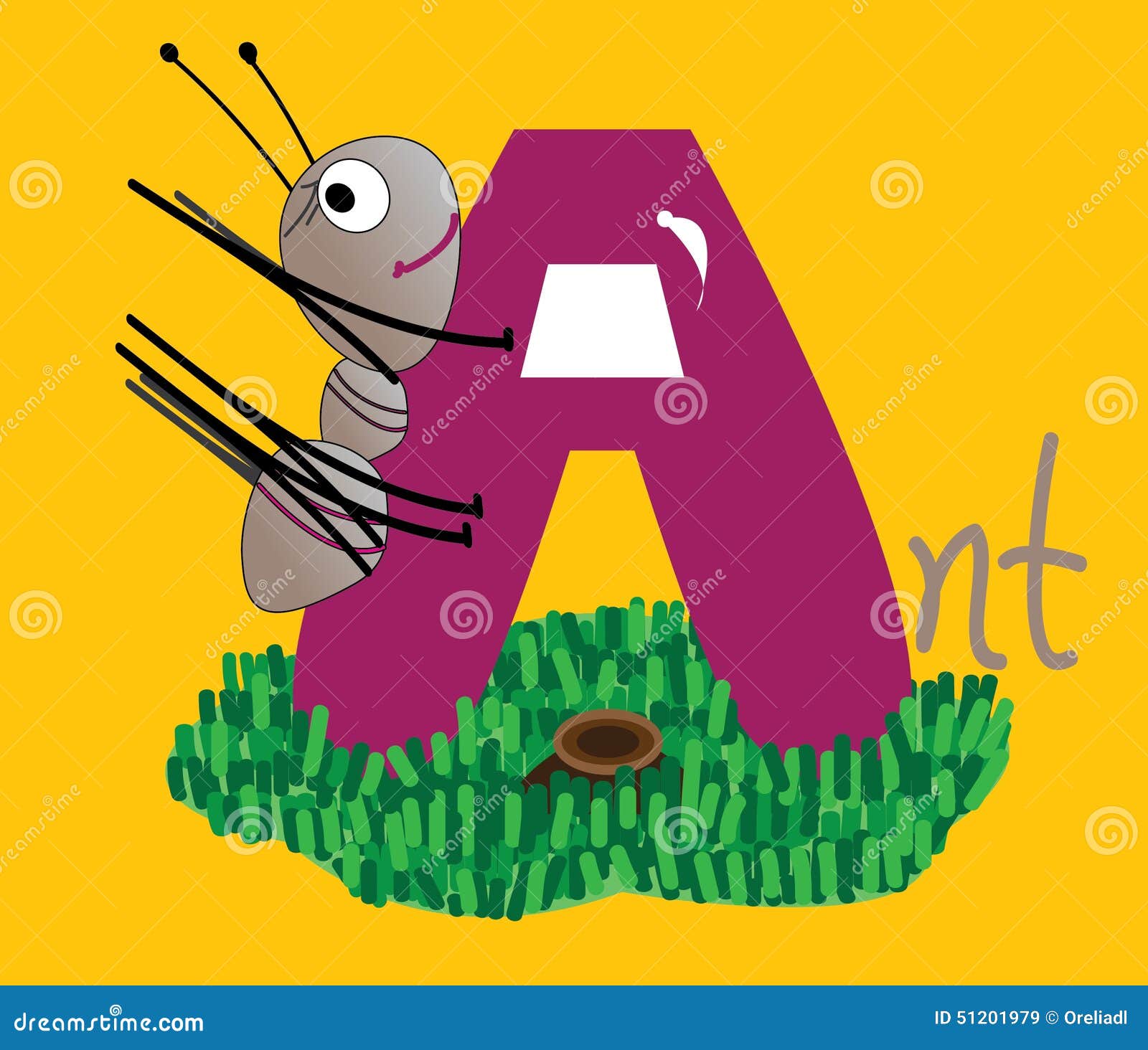 The letter a and an Ant stock illustration. Illustration of capital ...