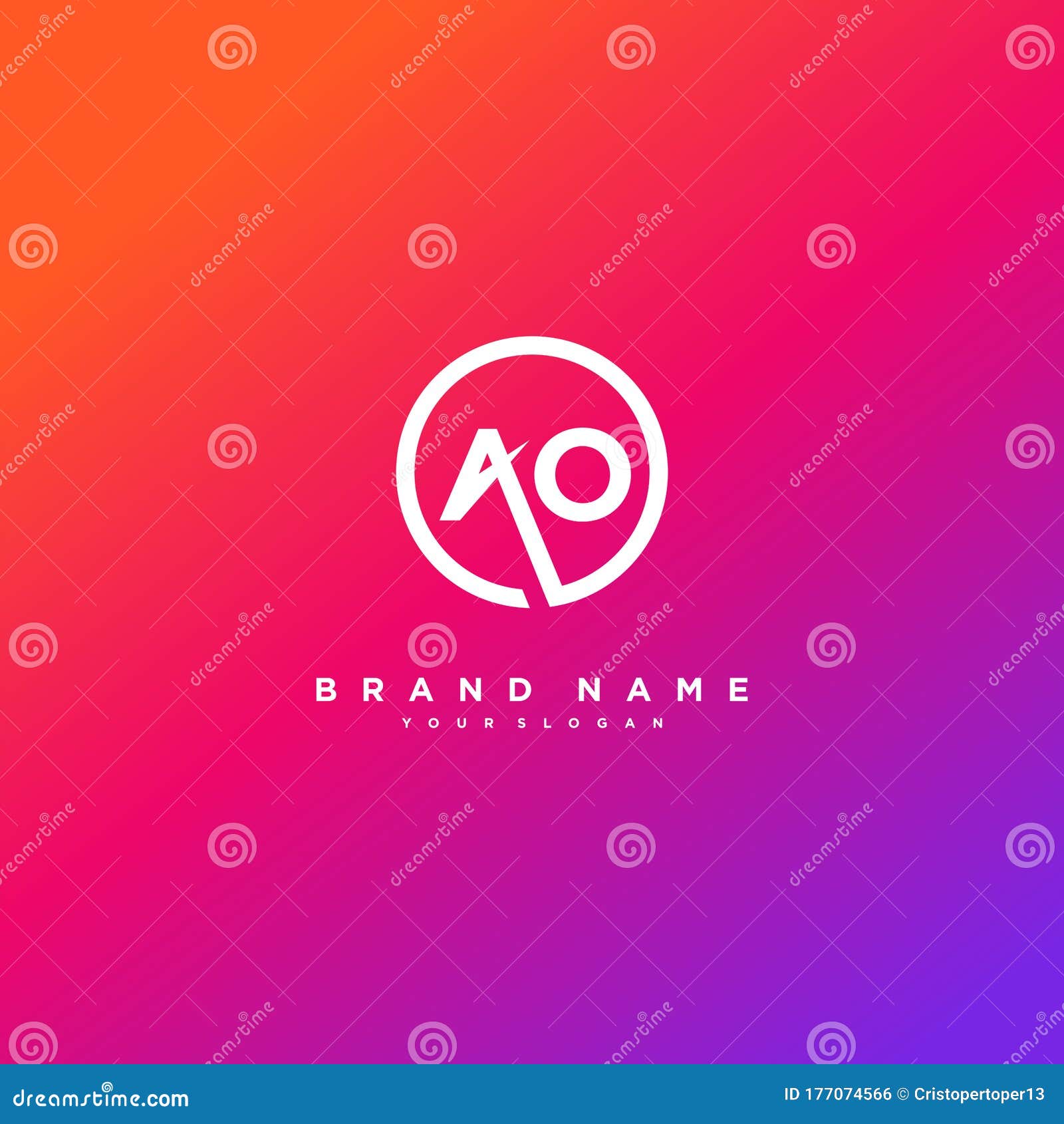 Letter AO Logo Design Vector Stock Vector - Illustration of black ...