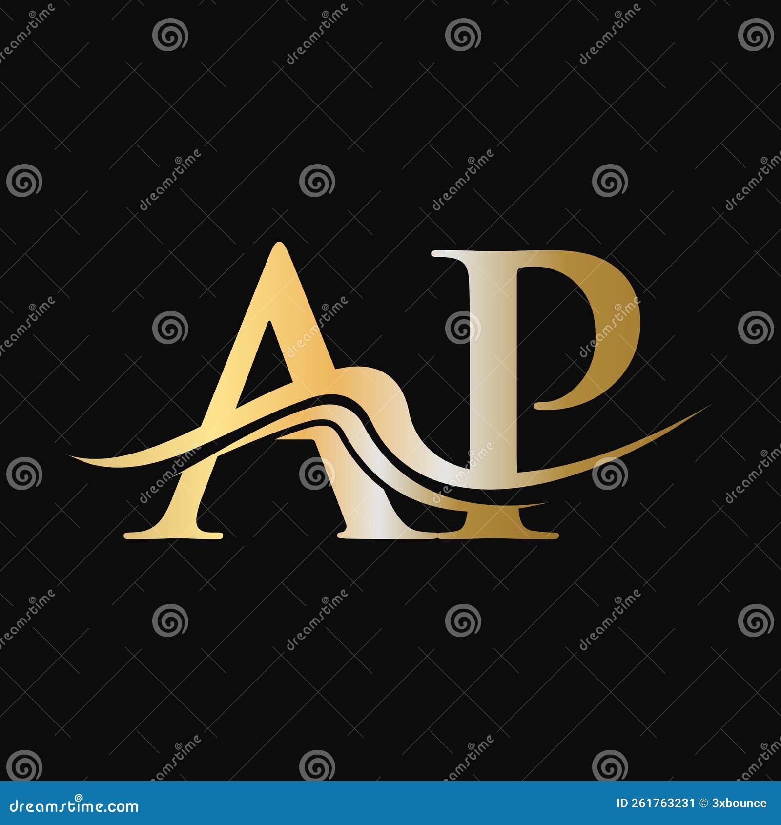 Letter AP Logo Design. Initial AP Logotype Template Stock Vector ...