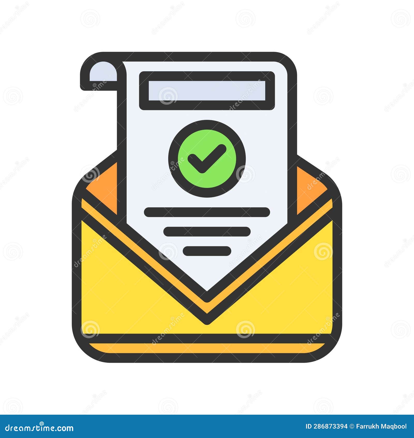 Letter Approved Icon Image. Stock Vector - Illustration of symbol ...