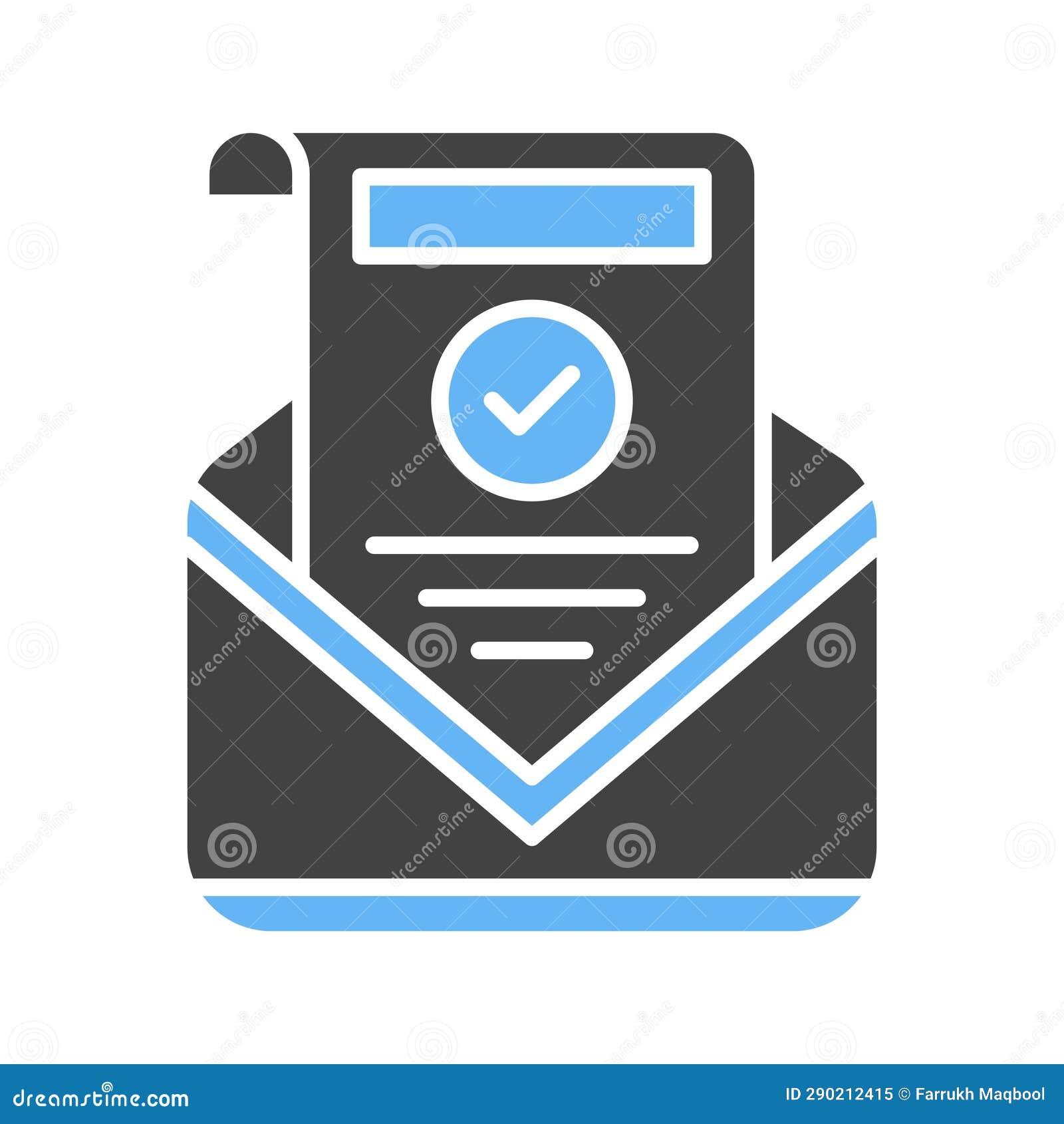 Letter Approved Icon Image. Stock Illustration - Illustration of check ...