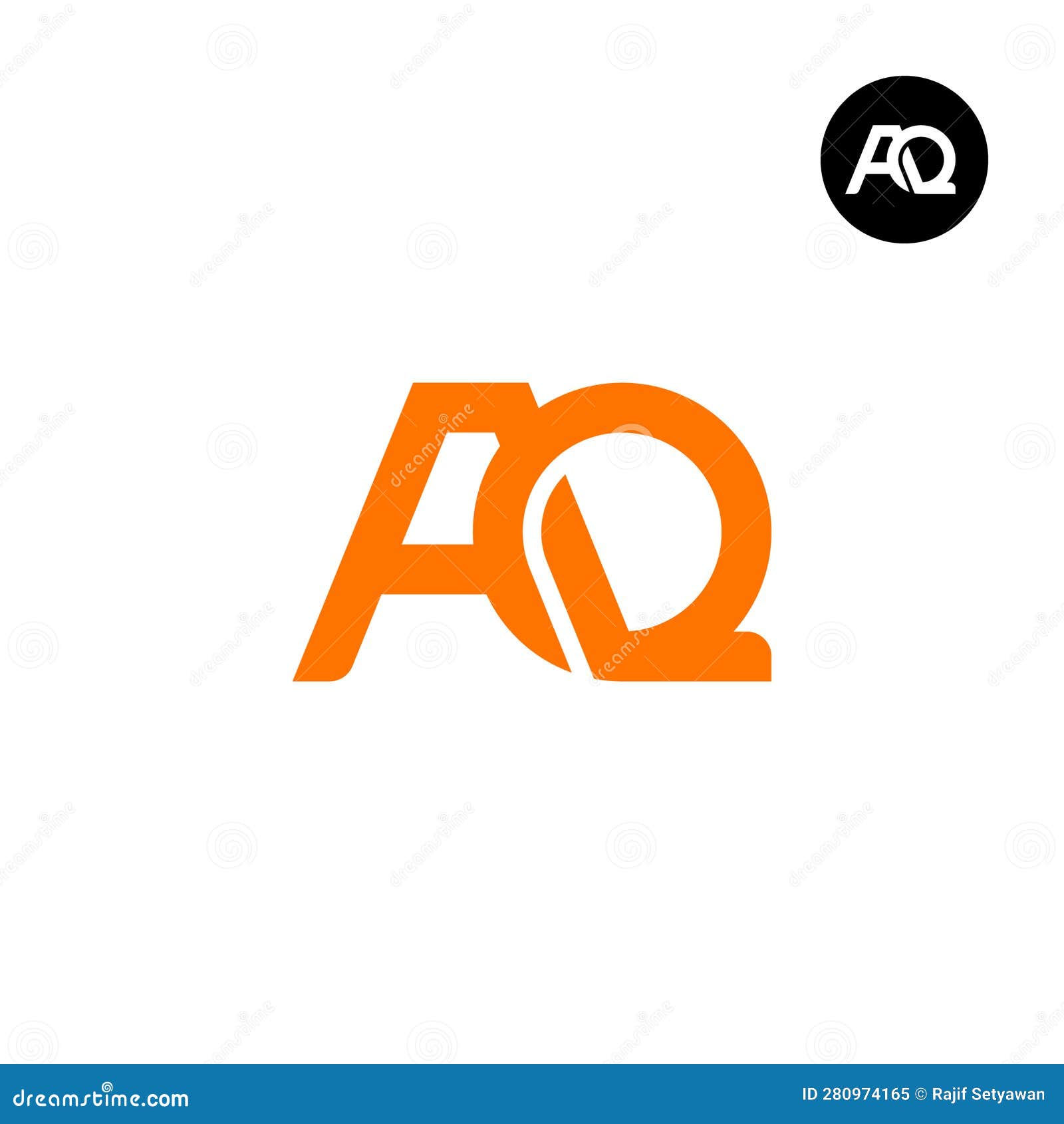 Letter AQ Monogram Logo Design Stock Vector - Illustration of venture ...
