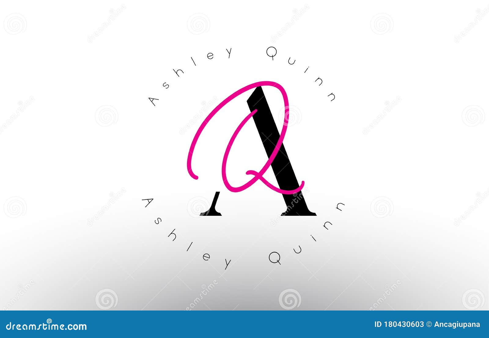 Letter AQ Signature Minimalistic Monogram Vector Logo. Simple AQ Icon ...