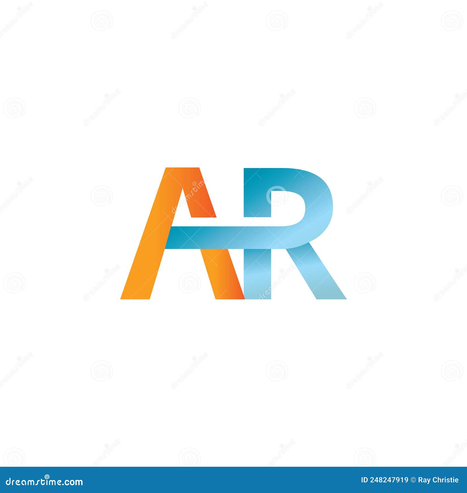 Letter AR Initial Logo in Interconnecting Style Stock Vector ...