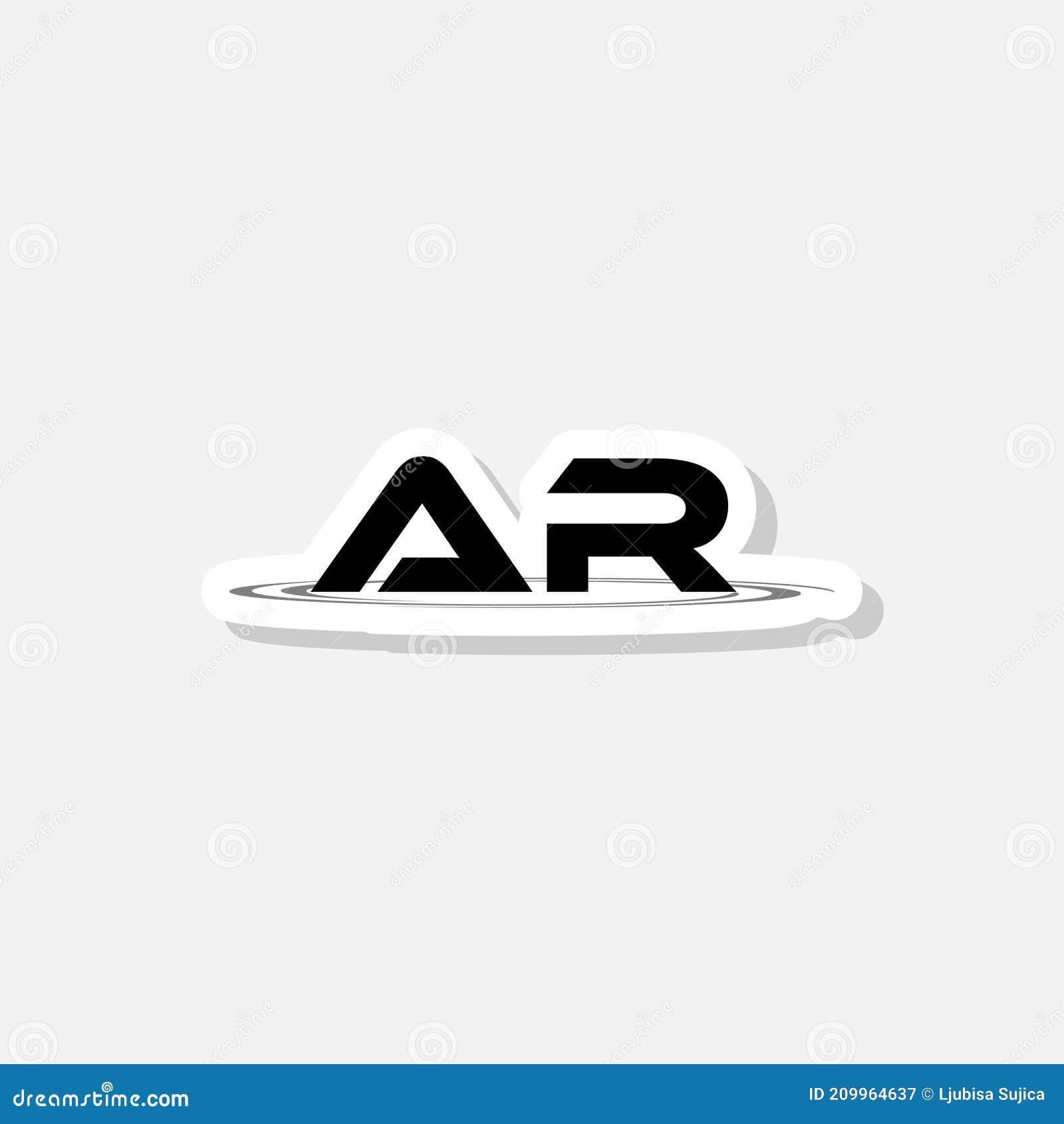 Letter AR Logo Design Icon Sticker Stock Vector - Illustration of ...