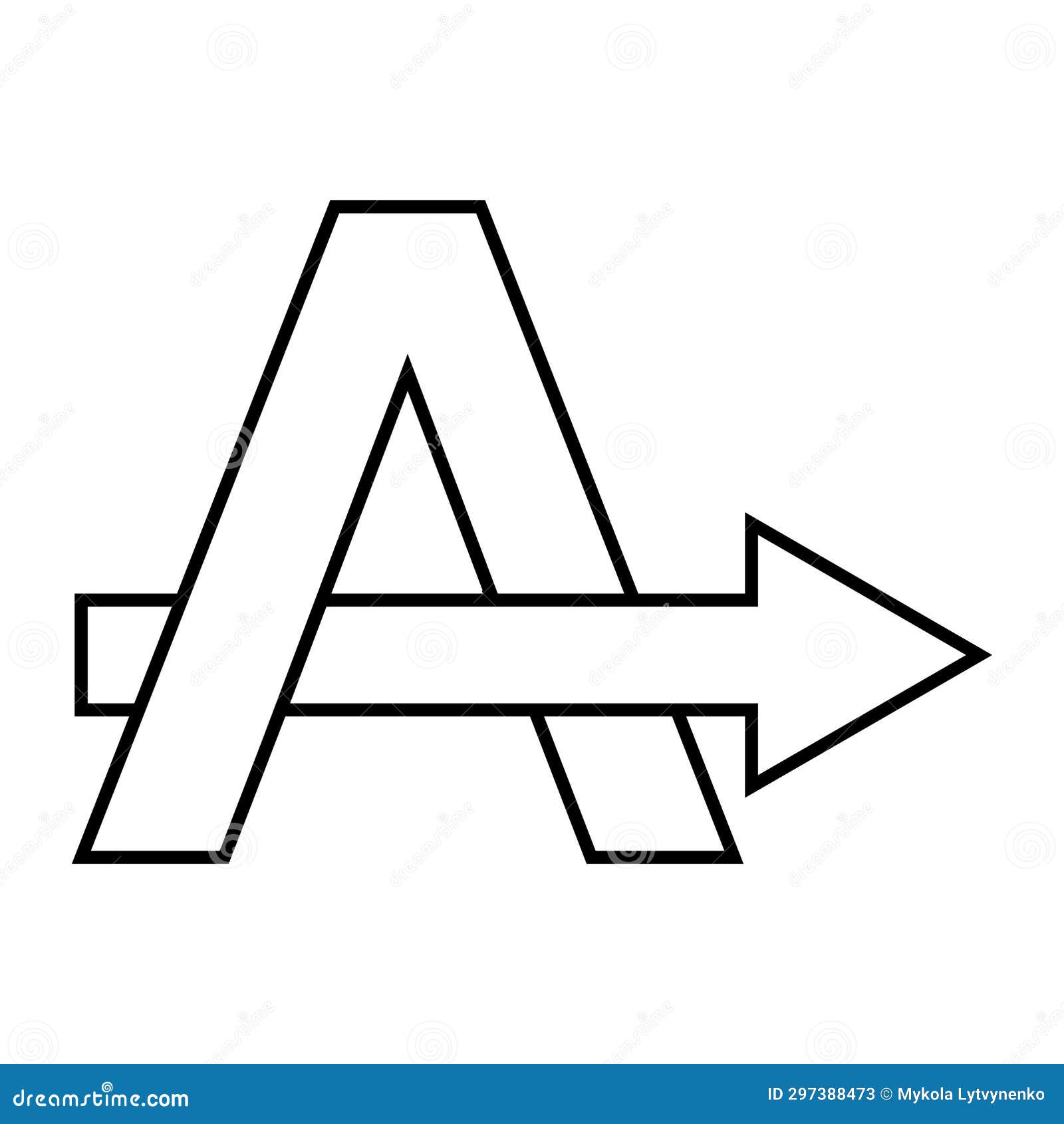 Letter a Arrow Right Indicates Path, Logo Letter a Arrow Stock ...