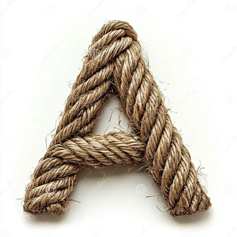 Unique Letter Crafted Natural Ropes Displayed Clean White Background ...