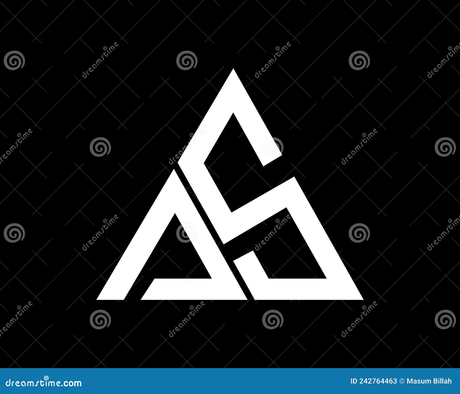 Letter AS Geometric Logo Template. Stock Vector - Illustration of ...