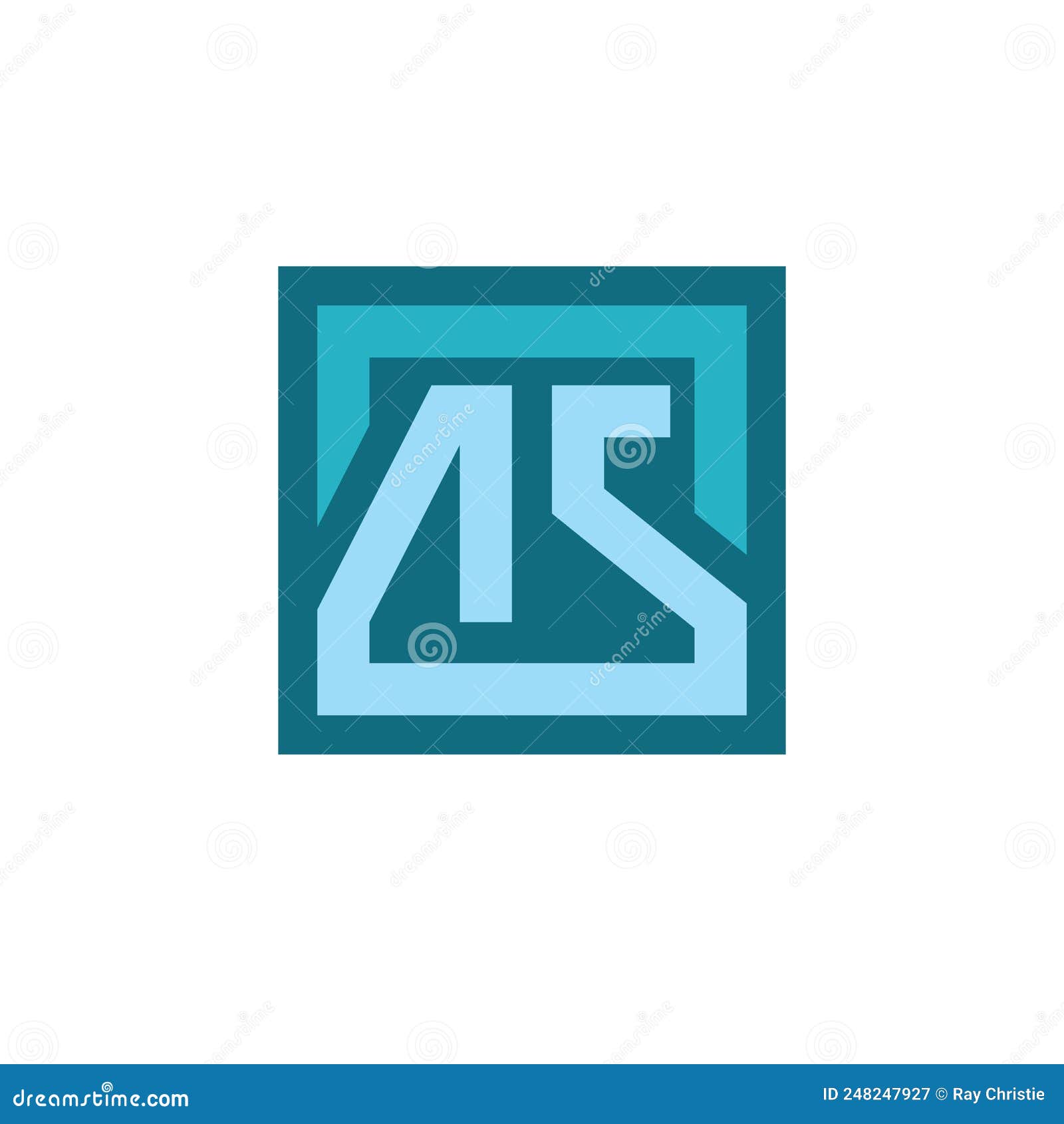 Letter AS Initial Logo in Interconnecting Style Stock Vector ...