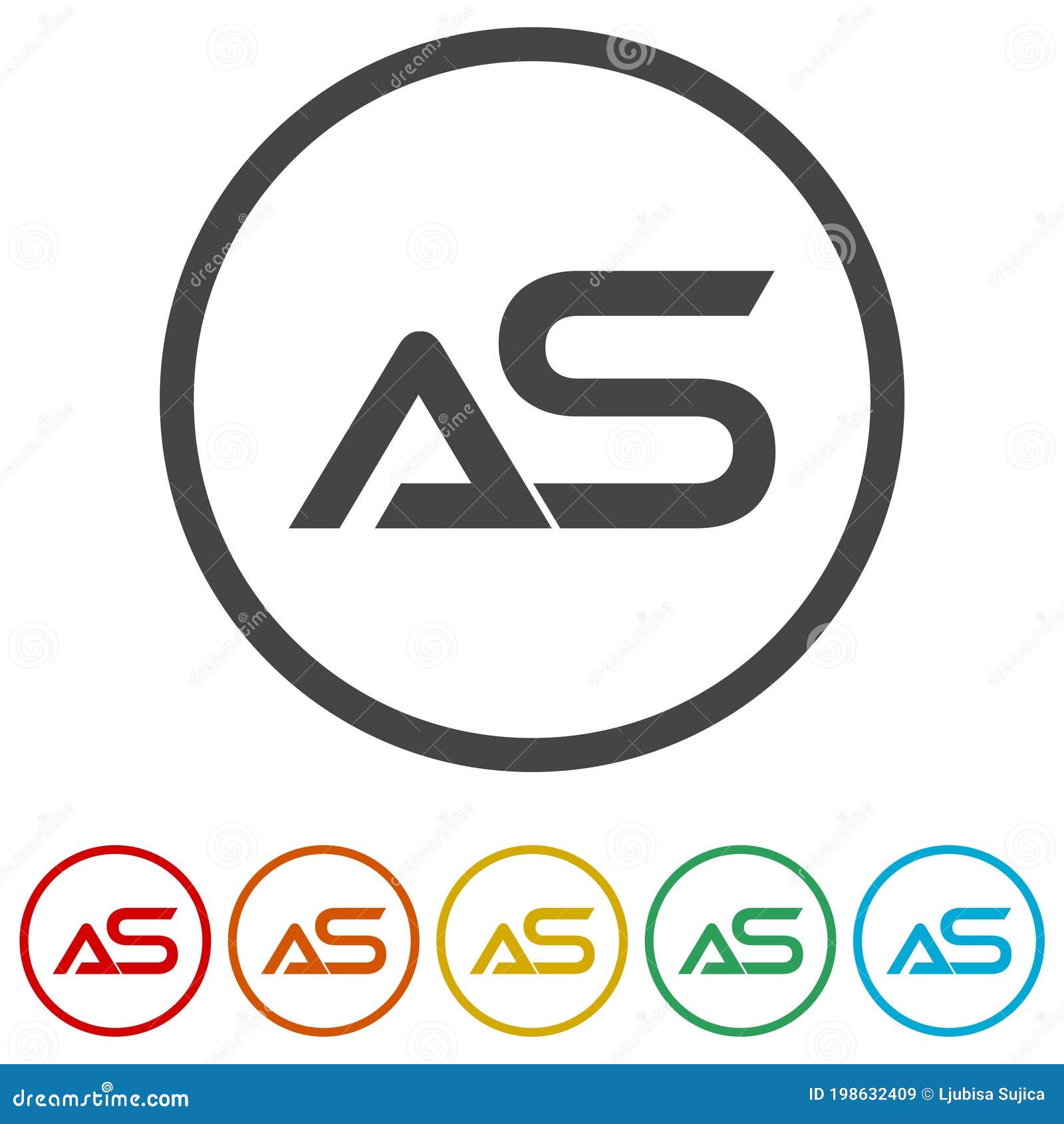 Letter AS Logo Design, Color Set Stock Vector - Illustration of housing ...