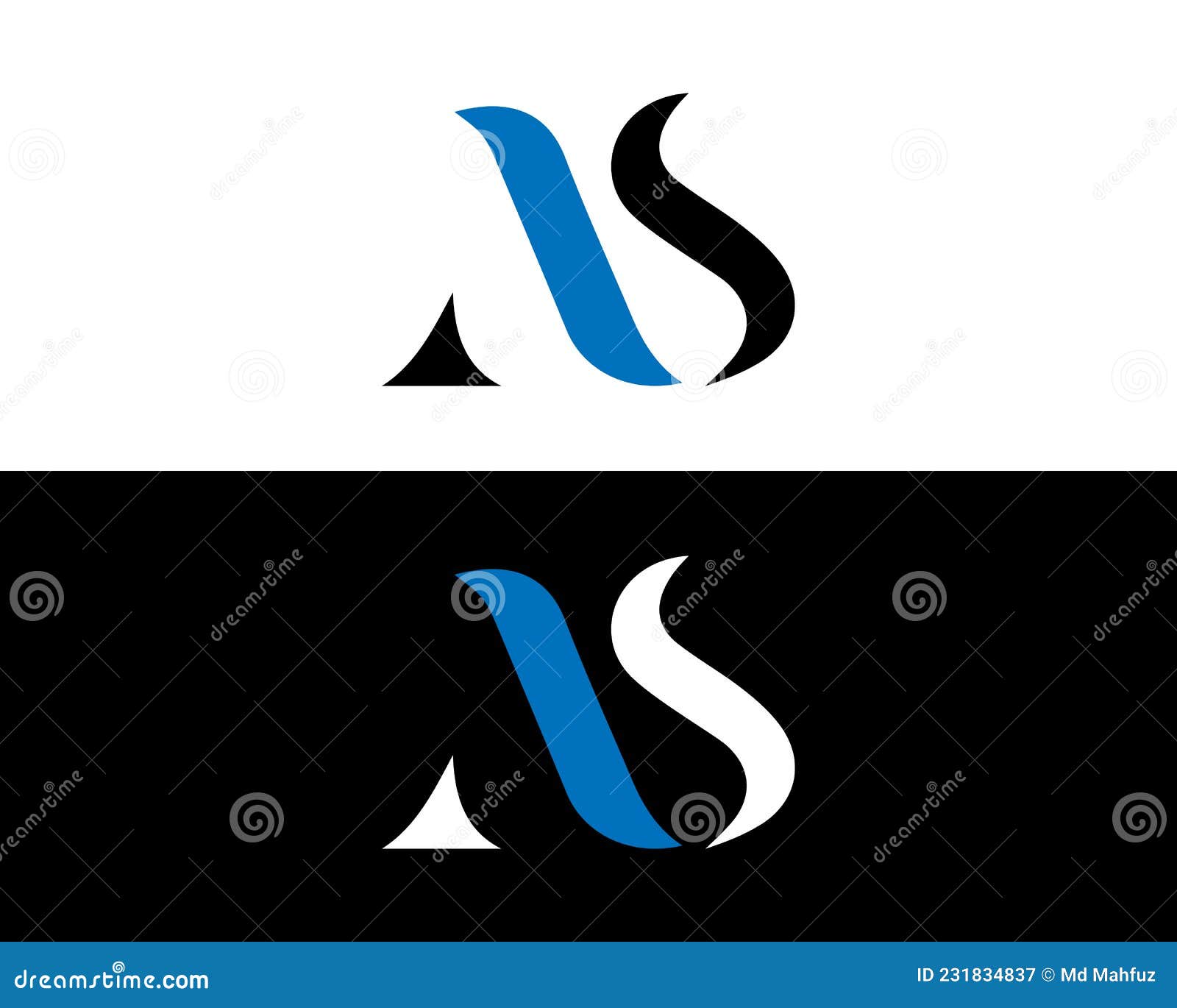Letter AS logo icon design stock vector. Illustration of elegant ...