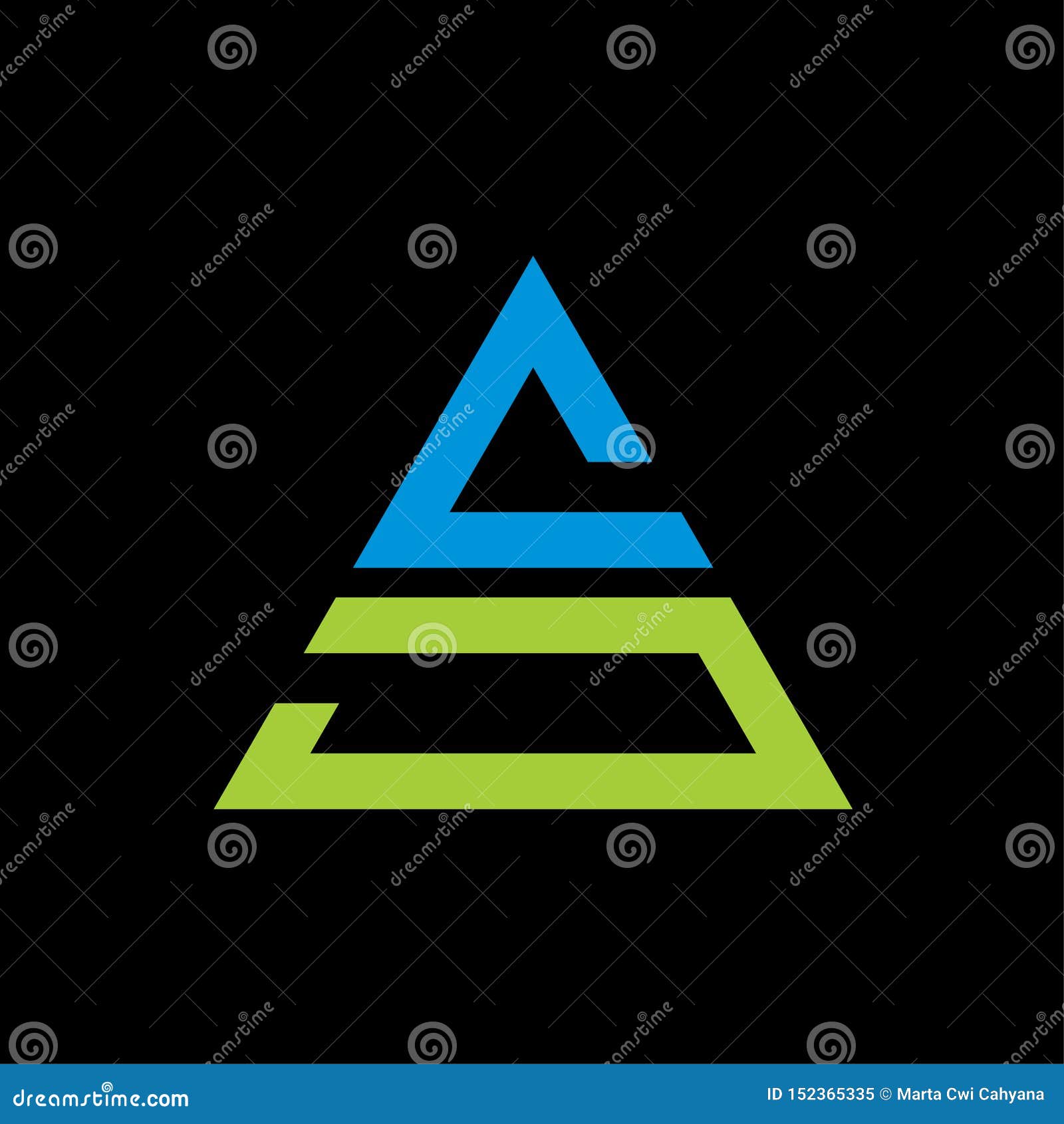 Letter AS Triangle Logo Vector on Black Background Stock Vector ...