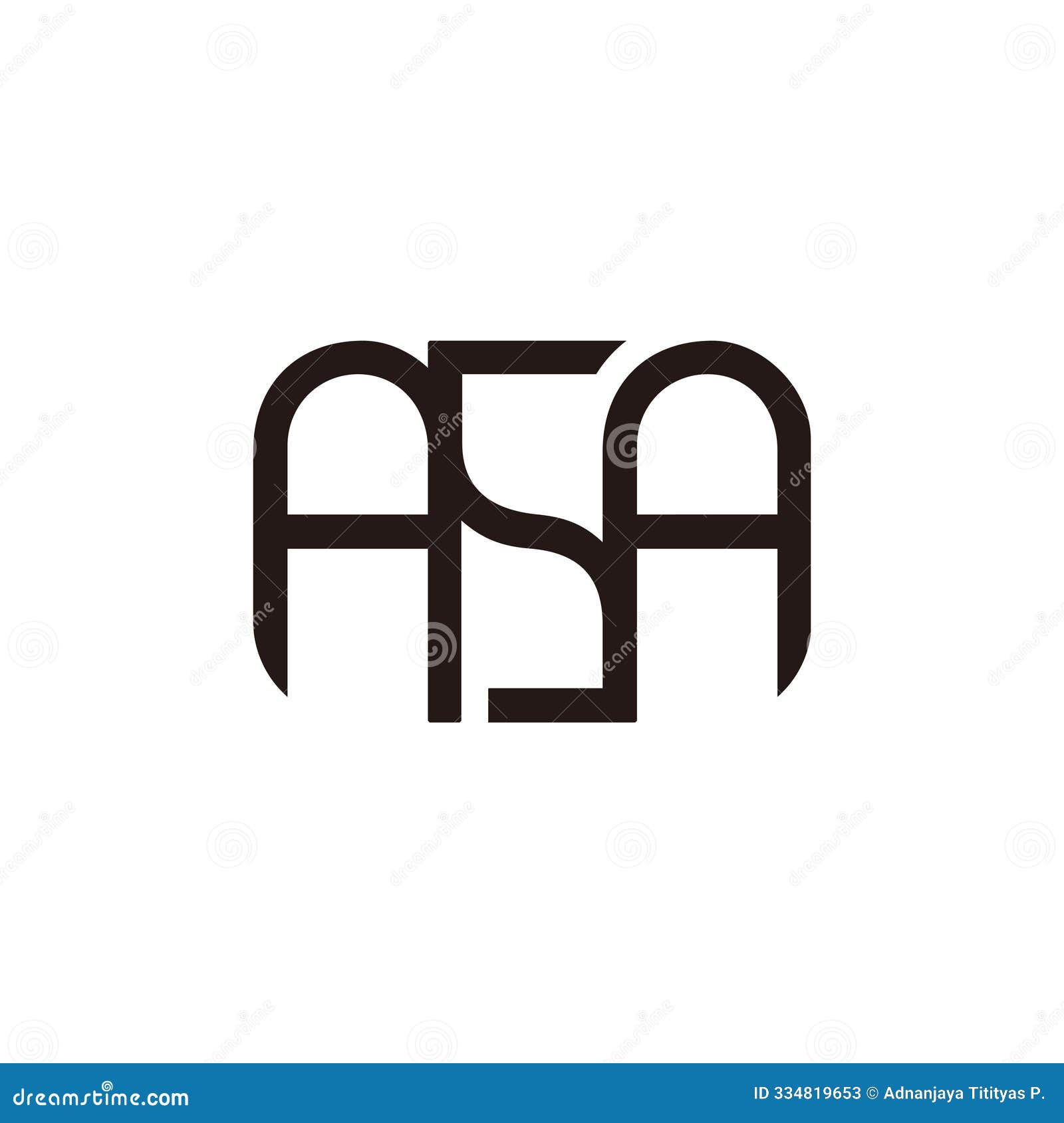 Letter Asa Linked Simple Geometric Lines Logo Vector Stock Vector ...