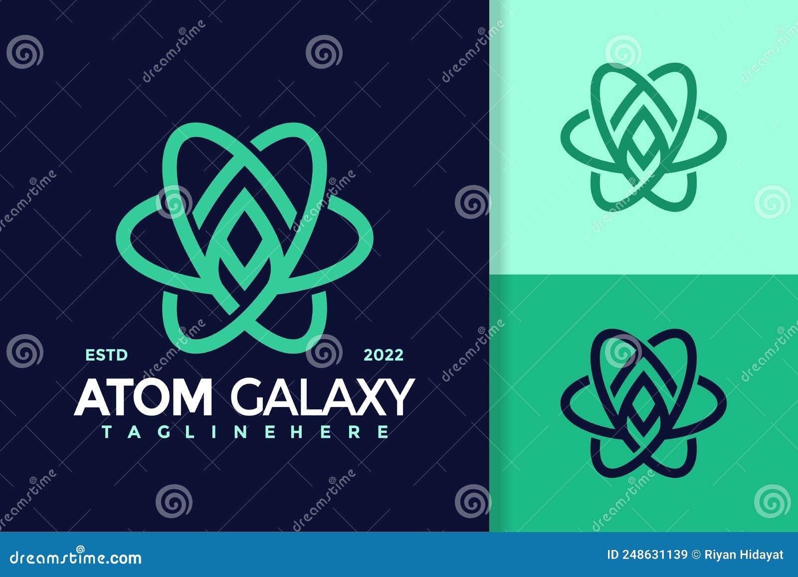 Letter a Atom Galaxy Logo Design Vector Template Stock Vector ...