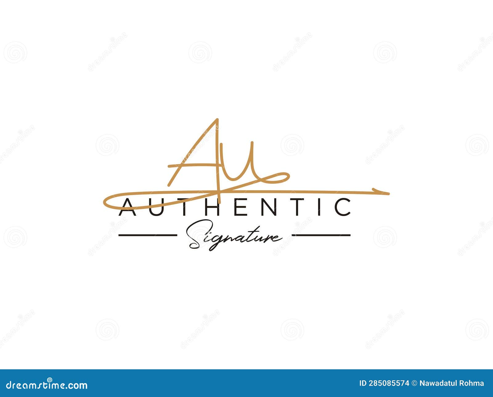 Letter AU Signature Logo Template Vector | CartoonDealer.com #285085574