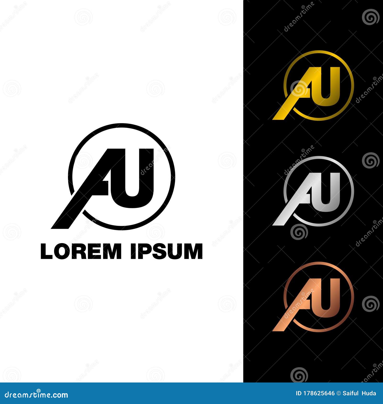 Letter AU Simple Logo Icon Design Vector Stock Vector - Illustration of ...