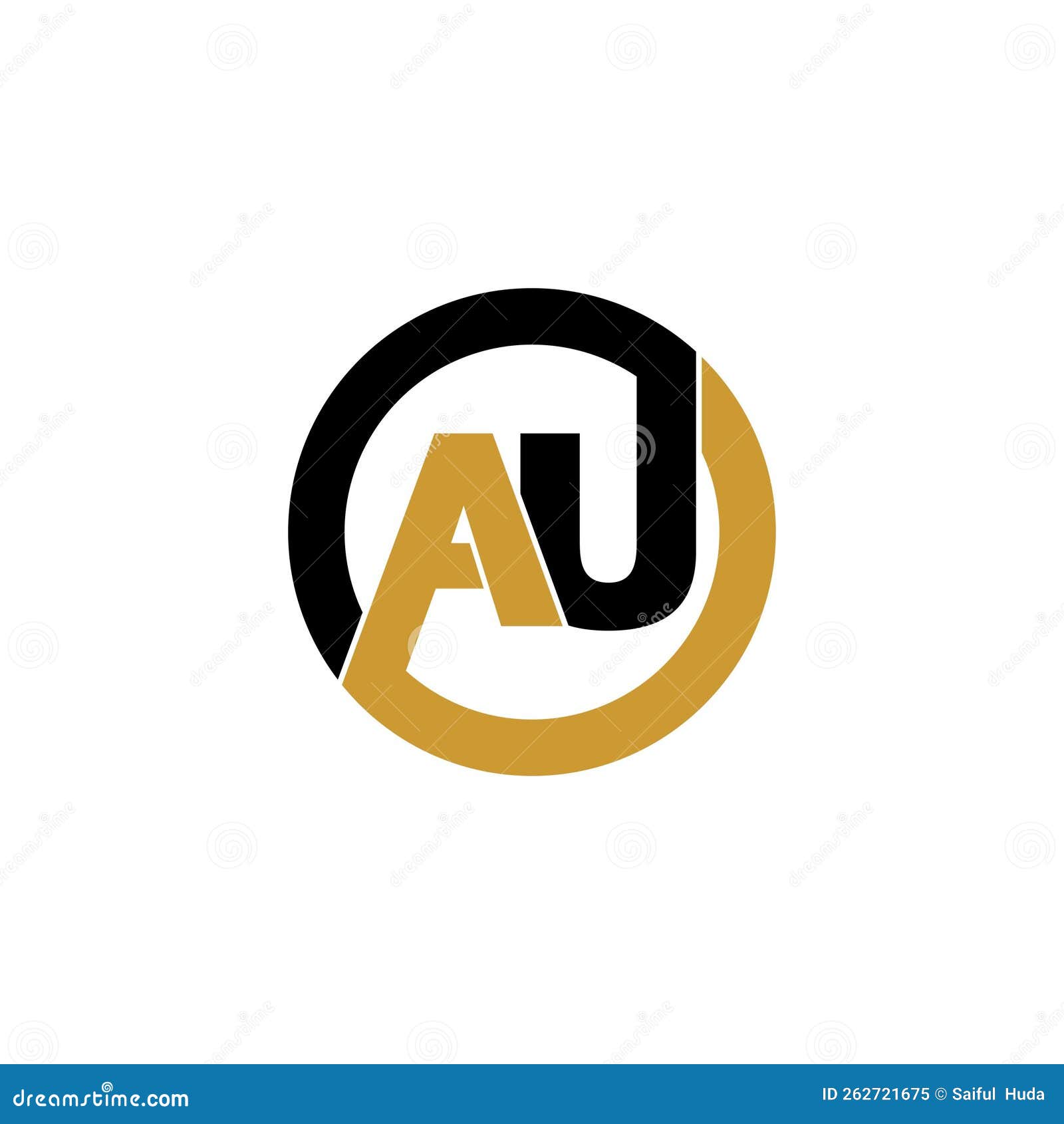 Letter AU Simple Monogram Logo Icon Design. Stock Vector - Illustration ...