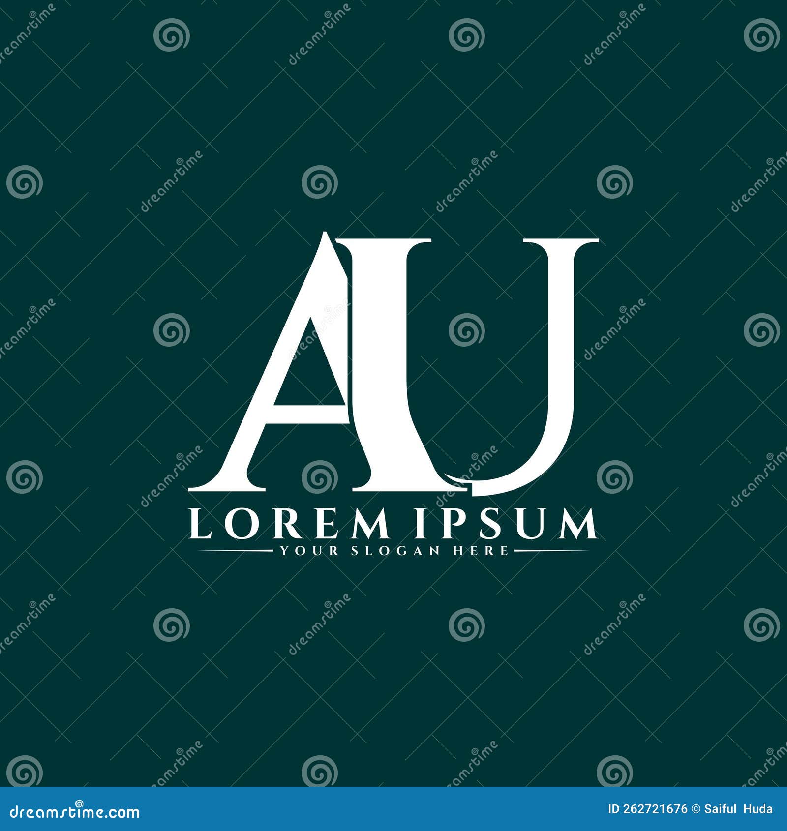 Letter AU Simple Monogram Logo Icon Design. Stock Vector - Illustration ...