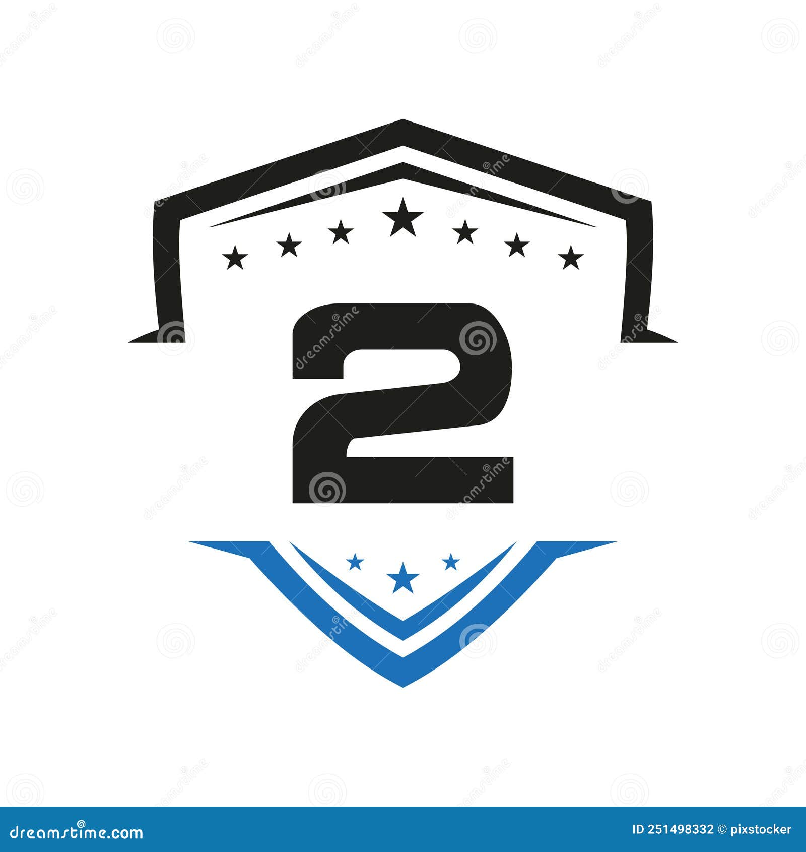 Letter 2 Automotive Shield Logo Vector Template. Transportation Logo ...