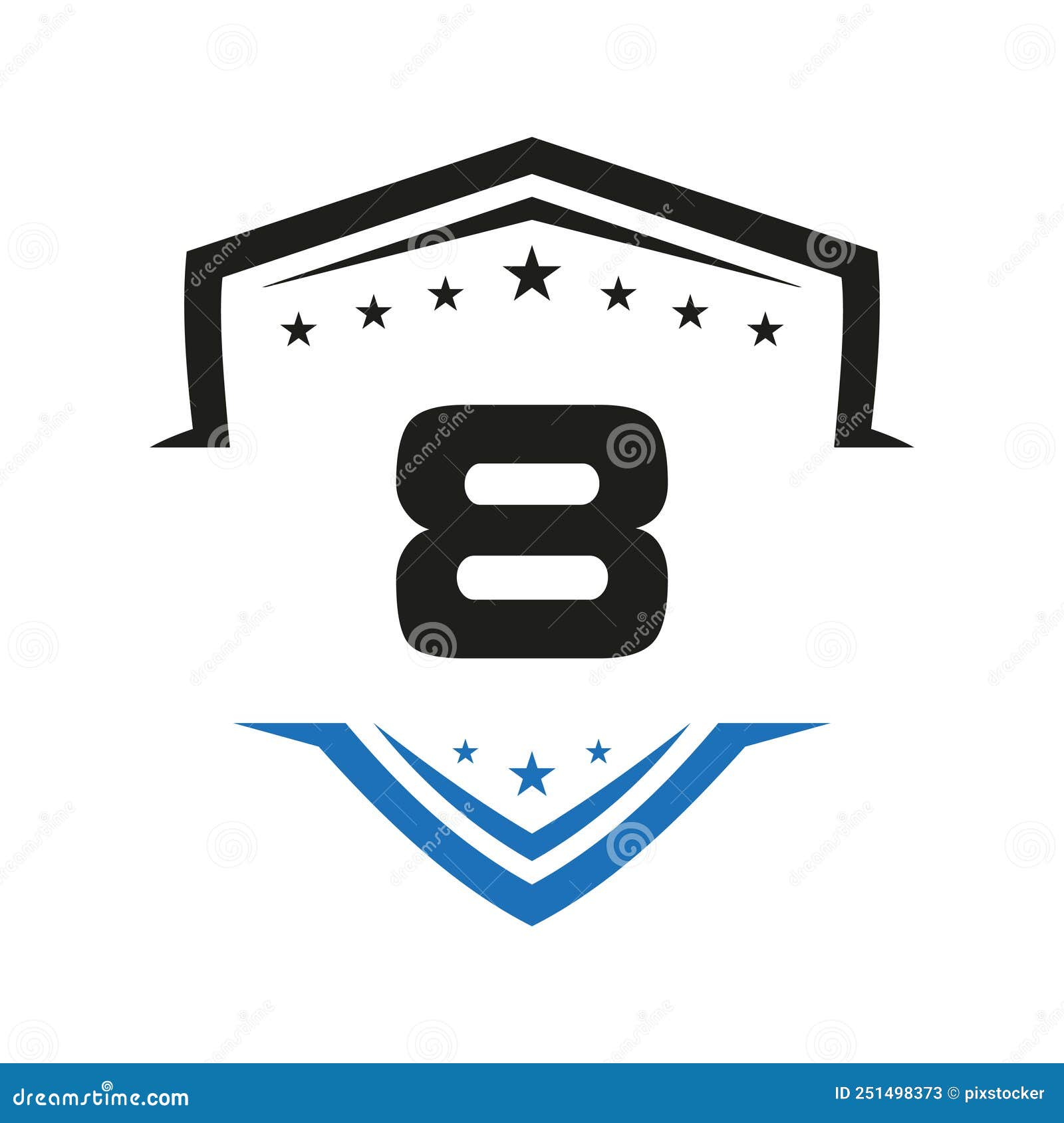 Letter 8 Automotive Shield Logo Vector Template. Transportation Logo ...