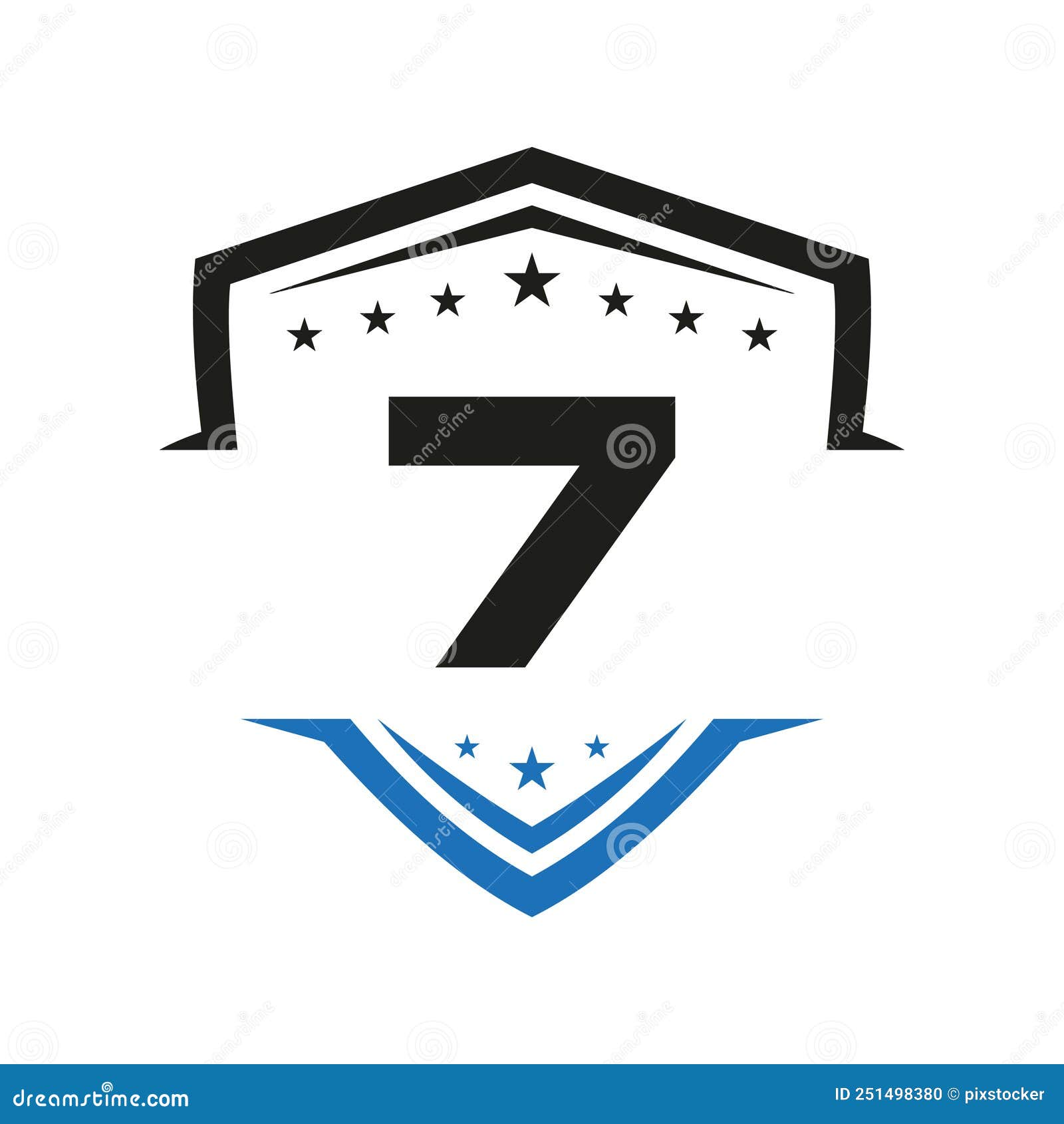 Letter 7 Automotive Shield Logo Vector Template. Transportation Logo ...