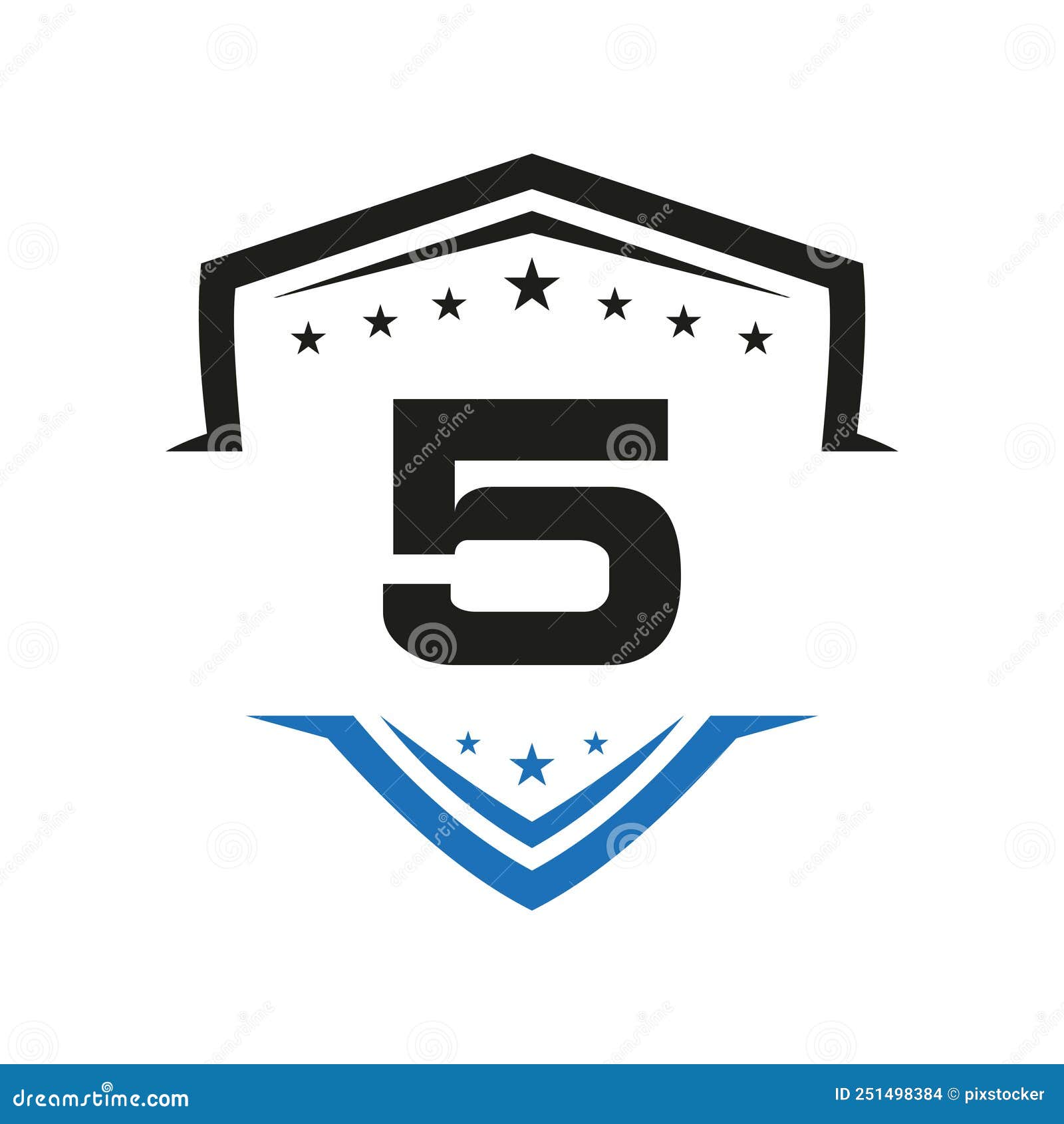 Letter 5 Automotive Shield Logo Vector Template. Transportation Logo ...