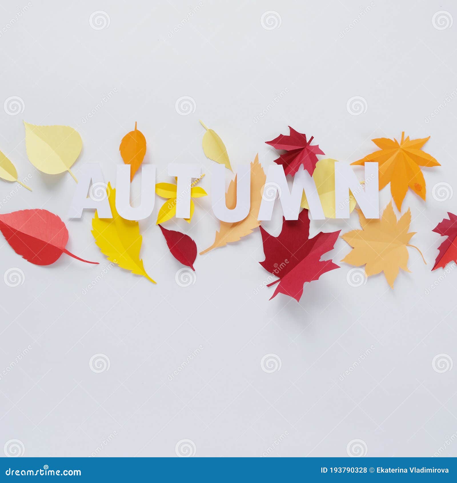 Letter Autumn Cut from Paper with Paper Autumn Leaves Stock Photo ...