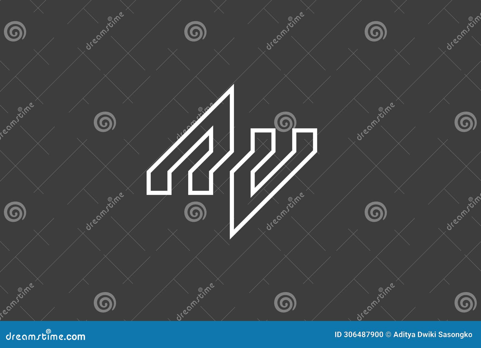 Letter AV line art logo stock vector. Illustration of border - 306487900
