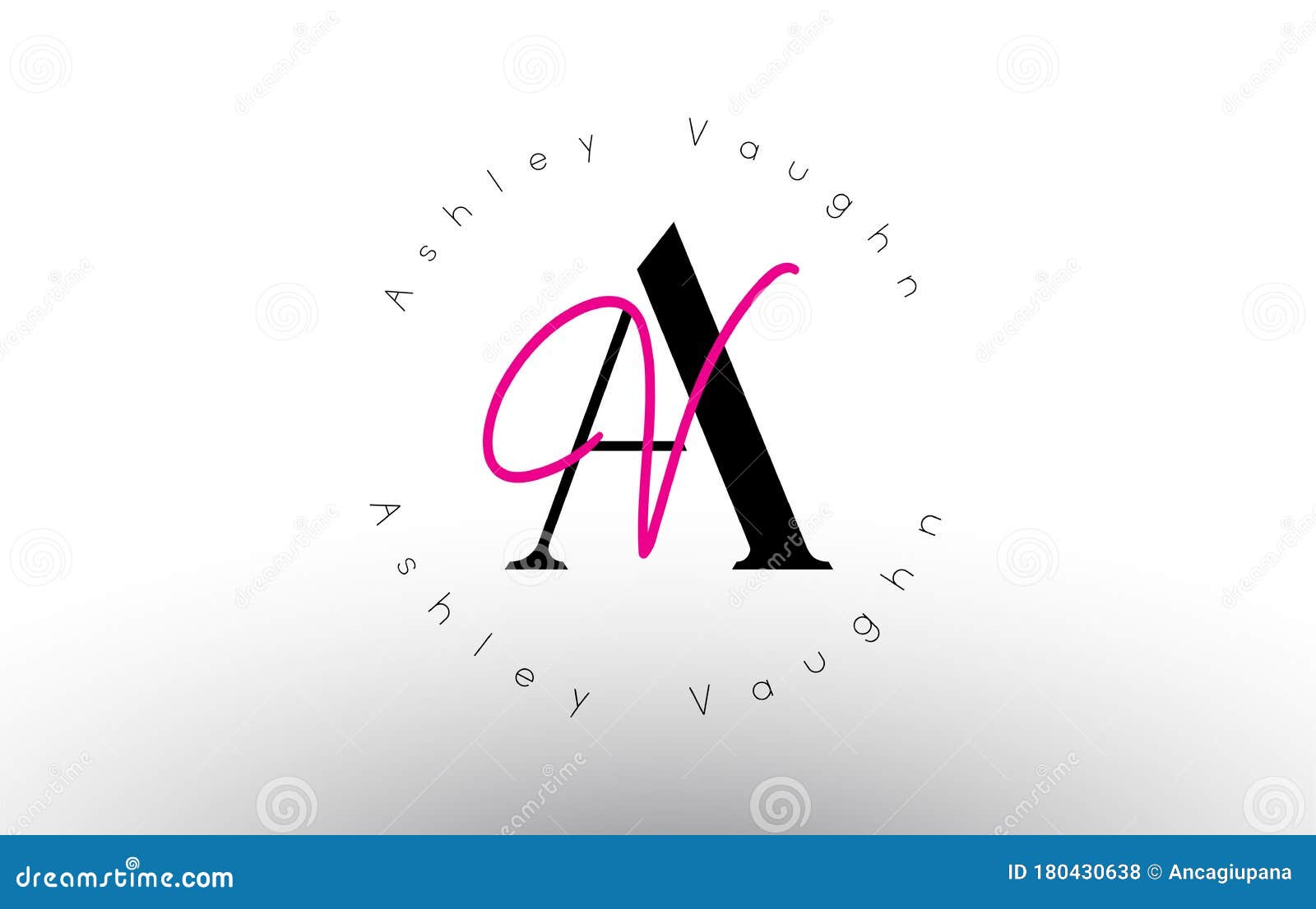 Letter AV Signature Minimalistic Vector Logo. Simple AV Icon with ...