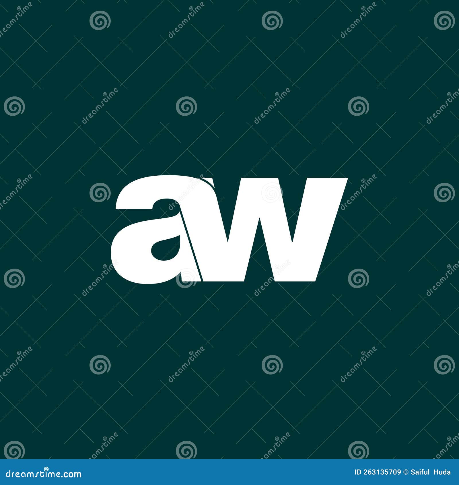 Letter AW Simple Monogram Logo Icon Design. Stock Vector - Illustration ...