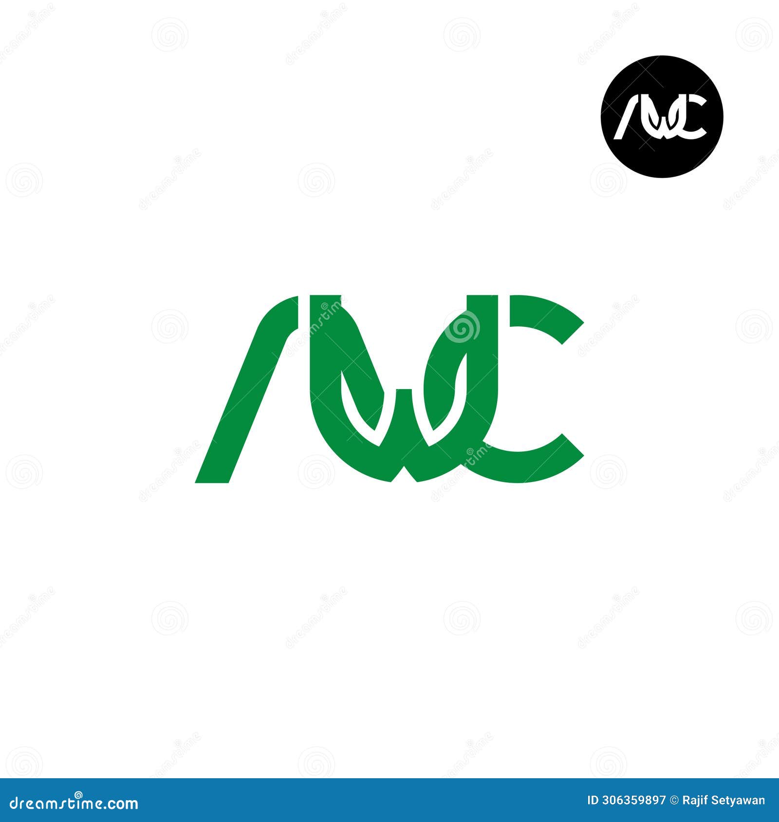 Letter AWC Monogram Logo Design Stock Vector - Illustration of ...