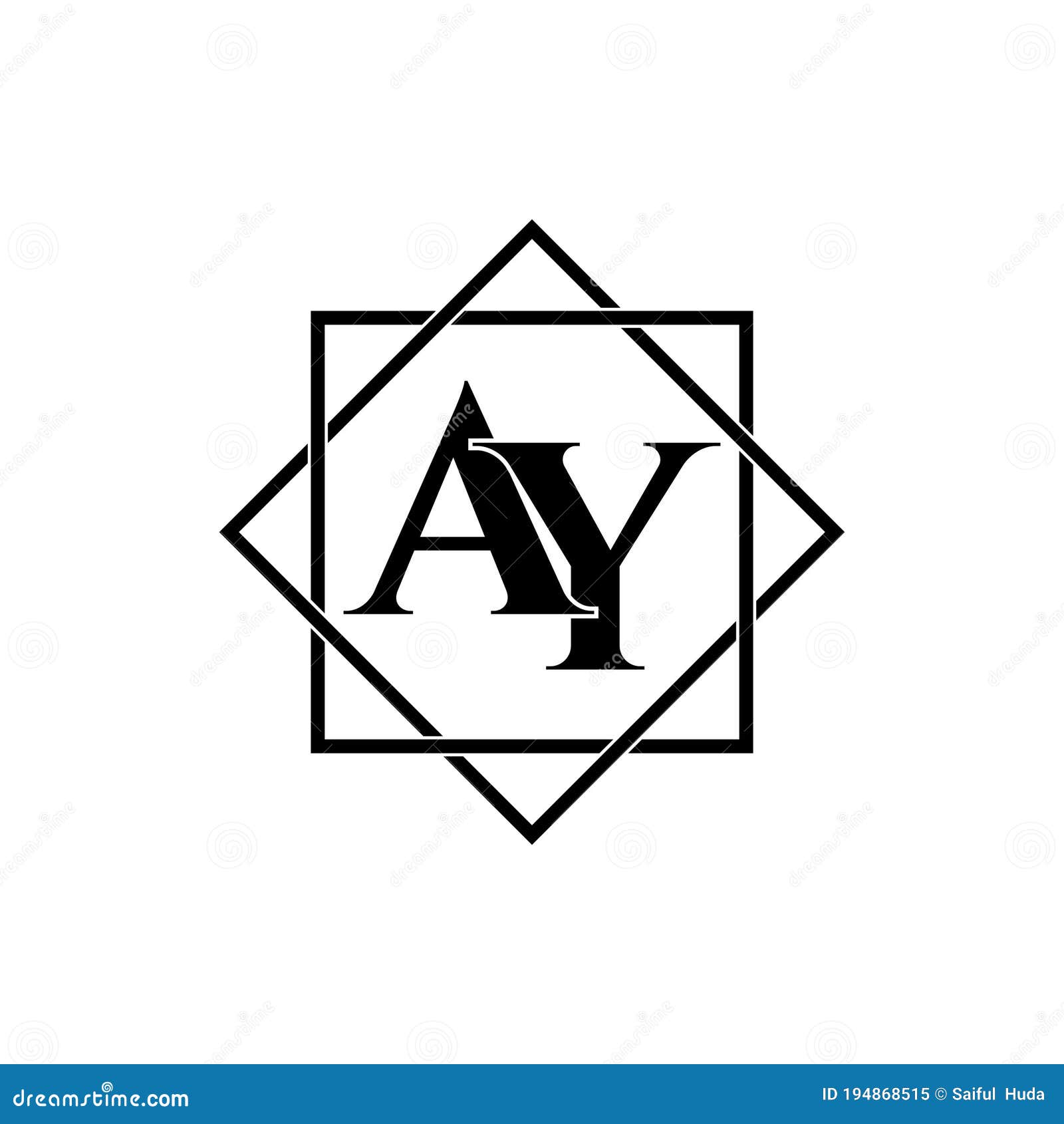 Letter AY Simple Monogram Logo Icon Design. Stock Vector - Illustration ...