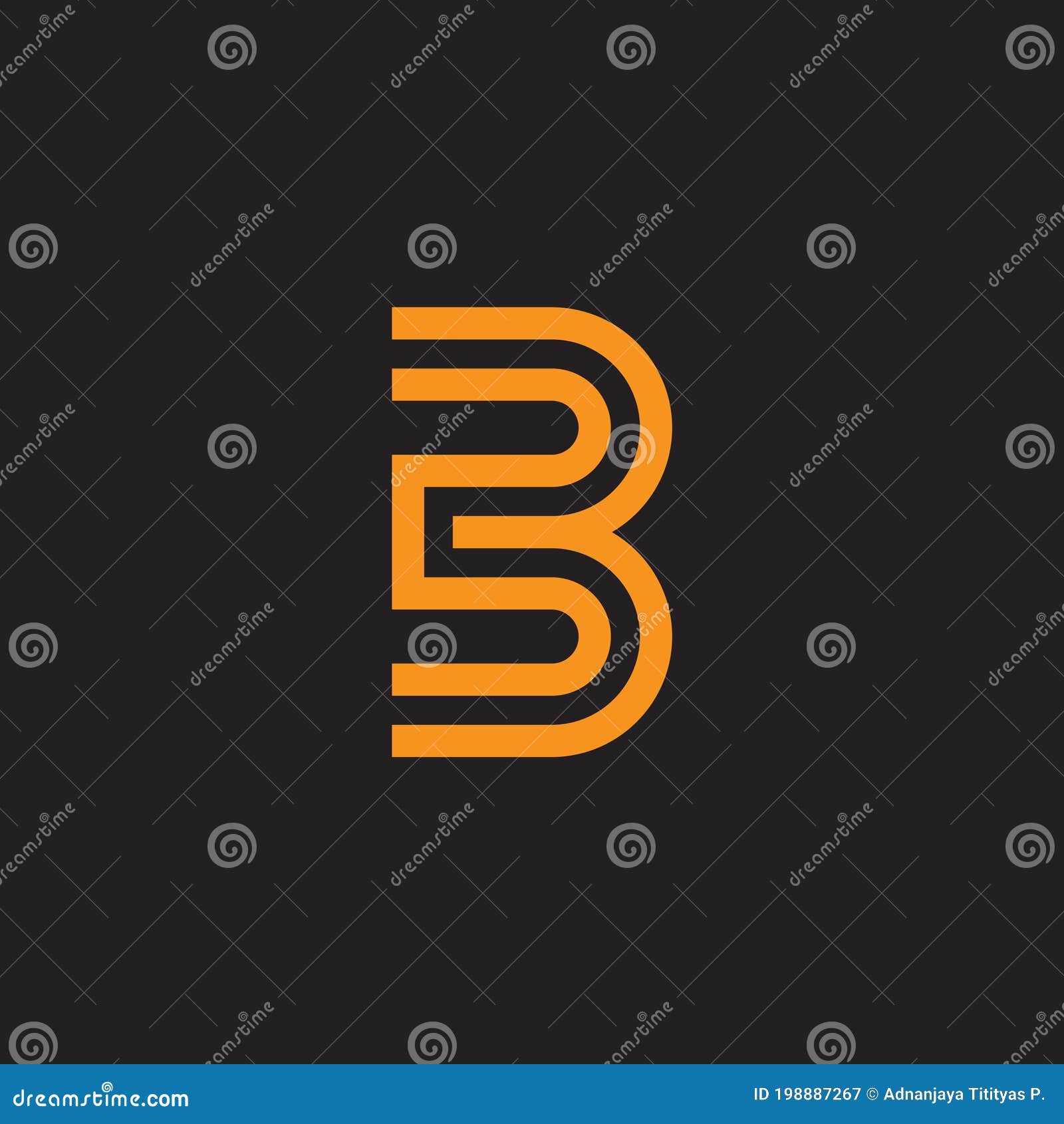 Letter 3b Abstract Stripes Line Geometric Logo Vector Stock Vector ...