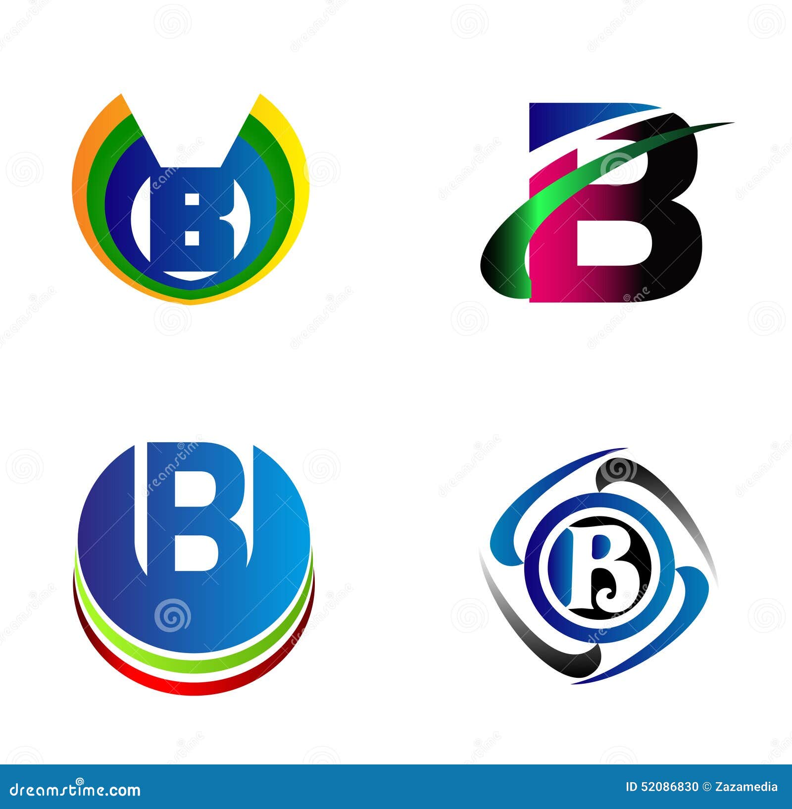 Letter B Alphabet Logo Vector Letter B Icon Set Stock Vector ...