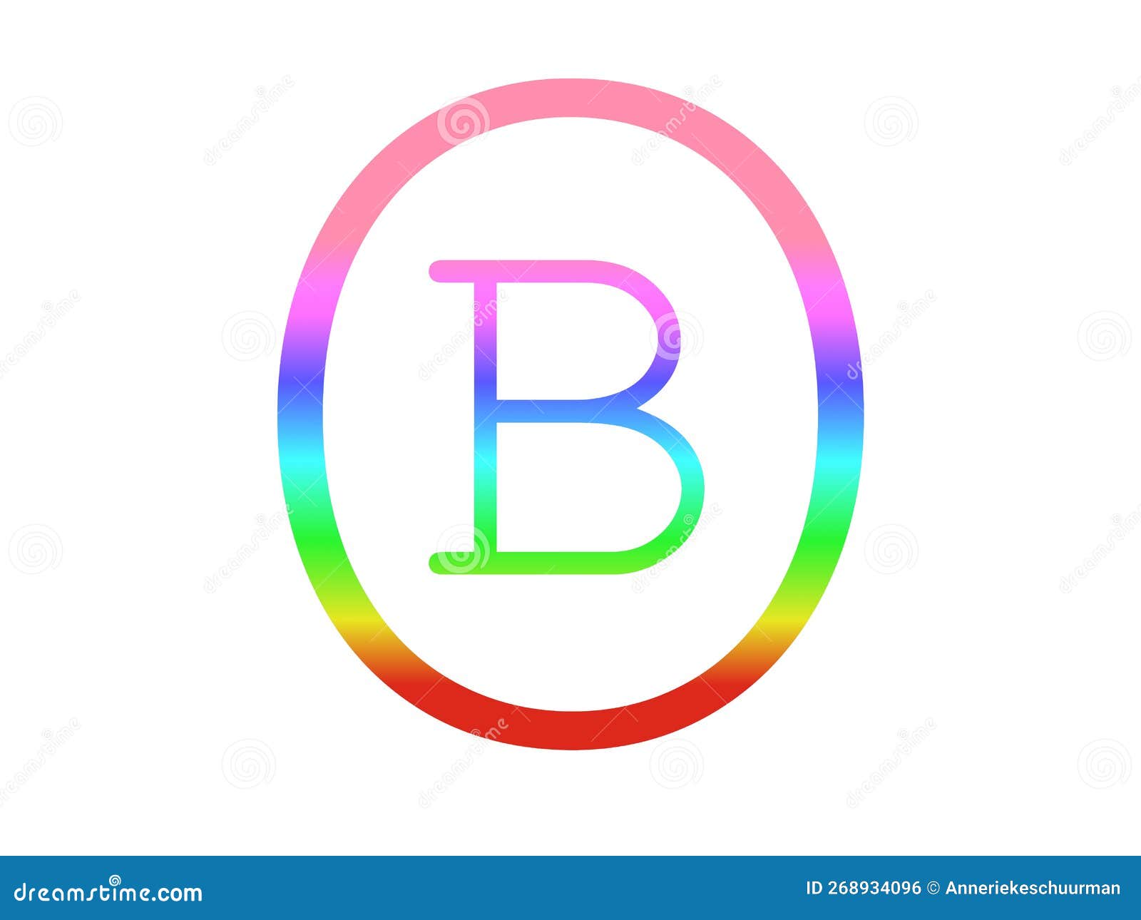 Letter B of the Alphabet Made with the Colors of the Rainbow, with a ...