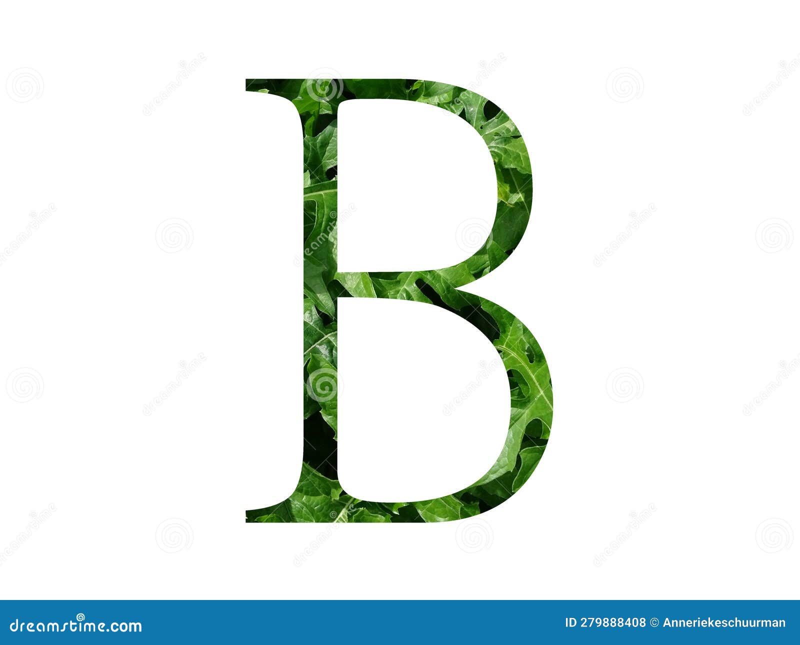 Letter B of the Alphabet Made with Fresh Green Leaf Stock Illustration ...
