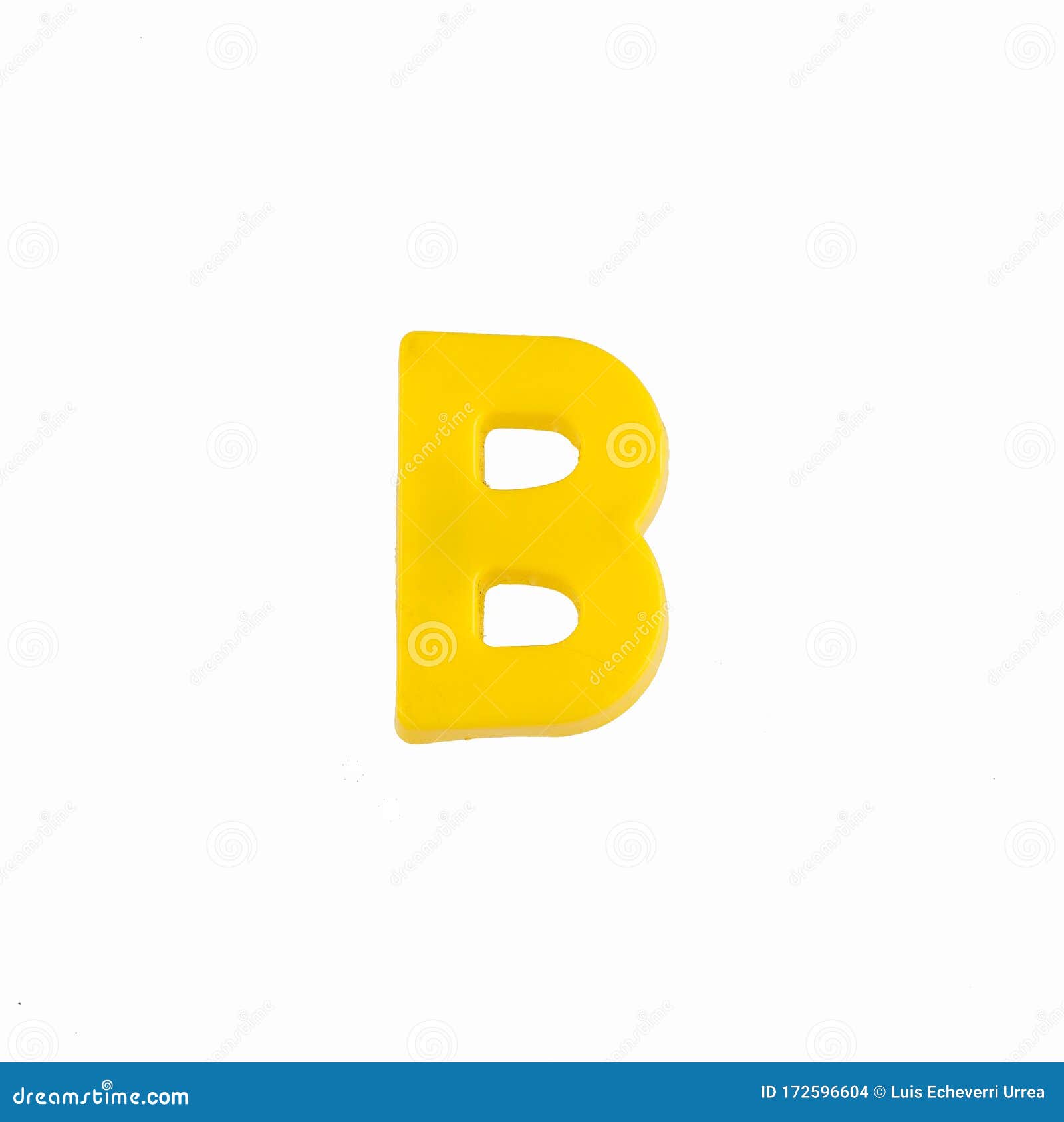 Letter B of the Alphabet - Piece in Yellow Plastic Stock Photo - Image ...
