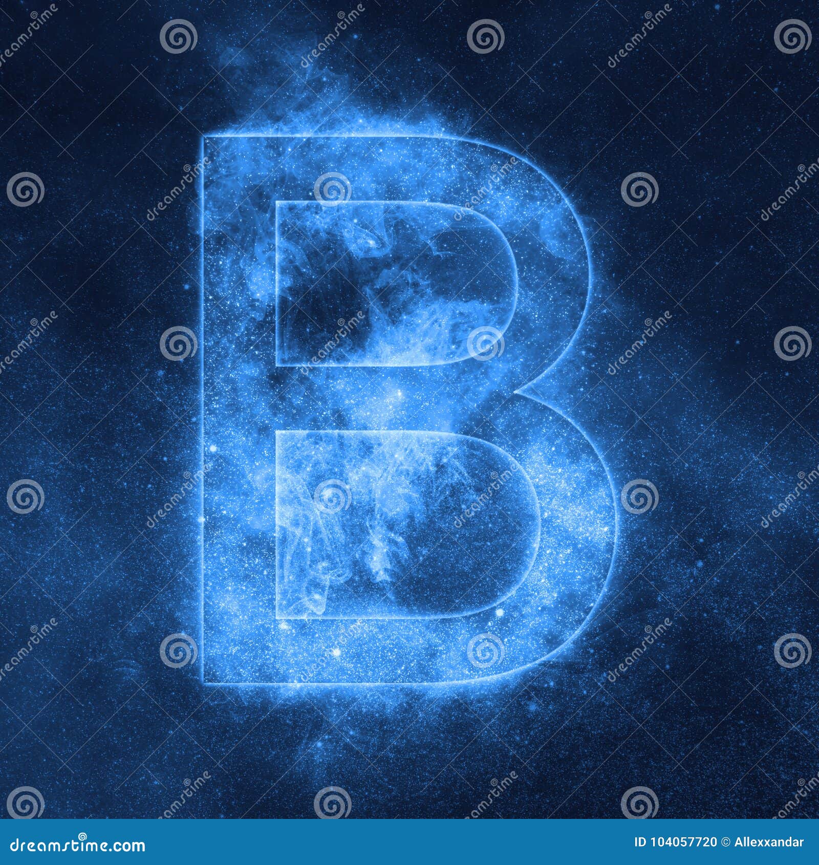 Letter B Alphabet Symbol. Space Letter, Night Sky Letter Stock ...