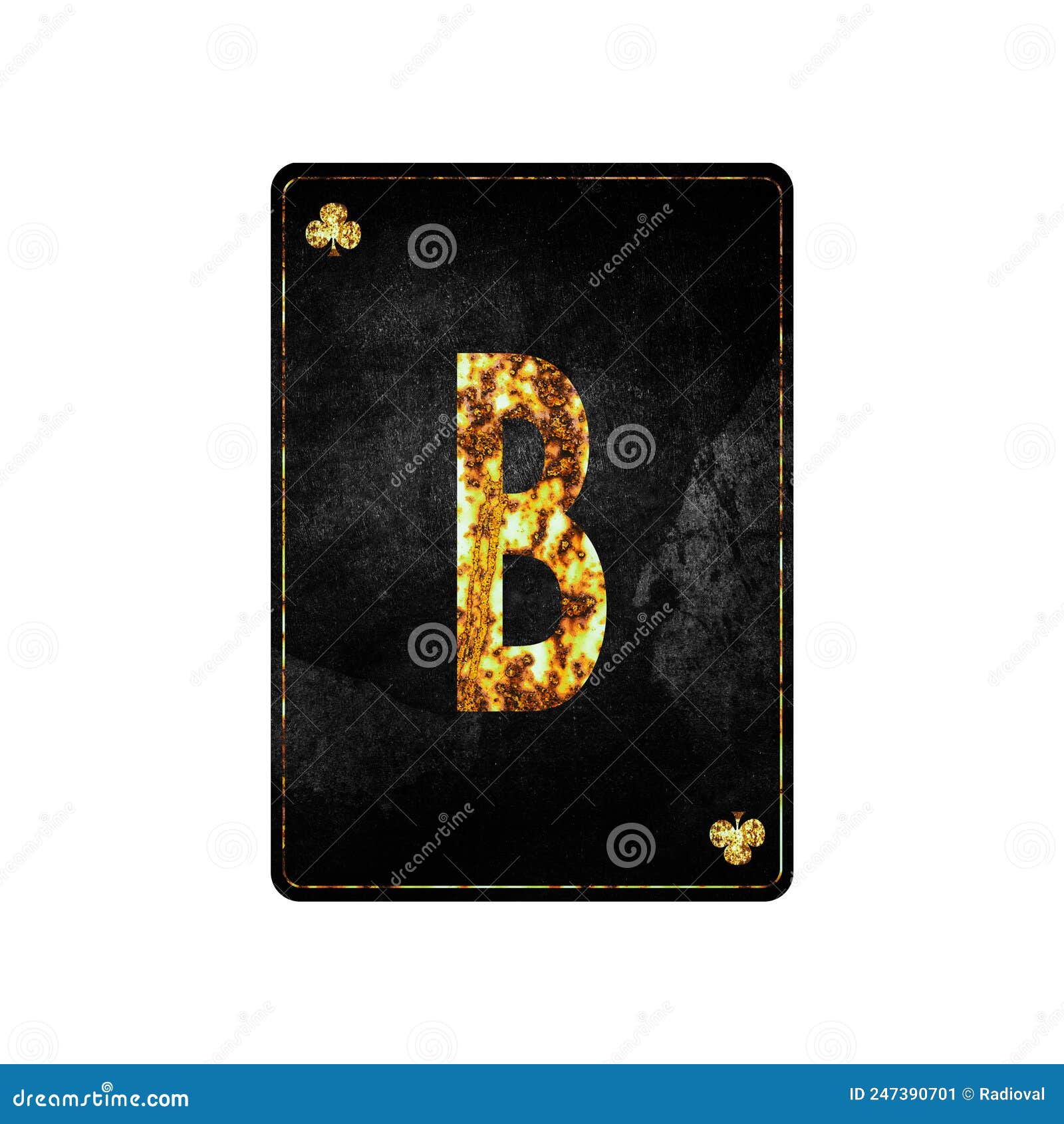 Letter B. Alphabet on Vintage Playing Cards Stock Illustration ...