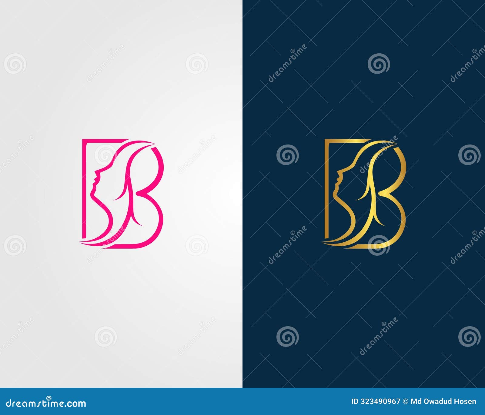 Letter B Beauty Logo Design Stock Vector - Illustration of vector, lady ...