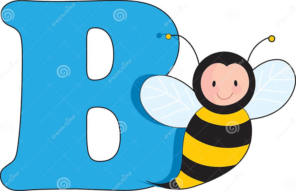 Letter B with a Bee stock vector. Illustration of alphabet - 13152452