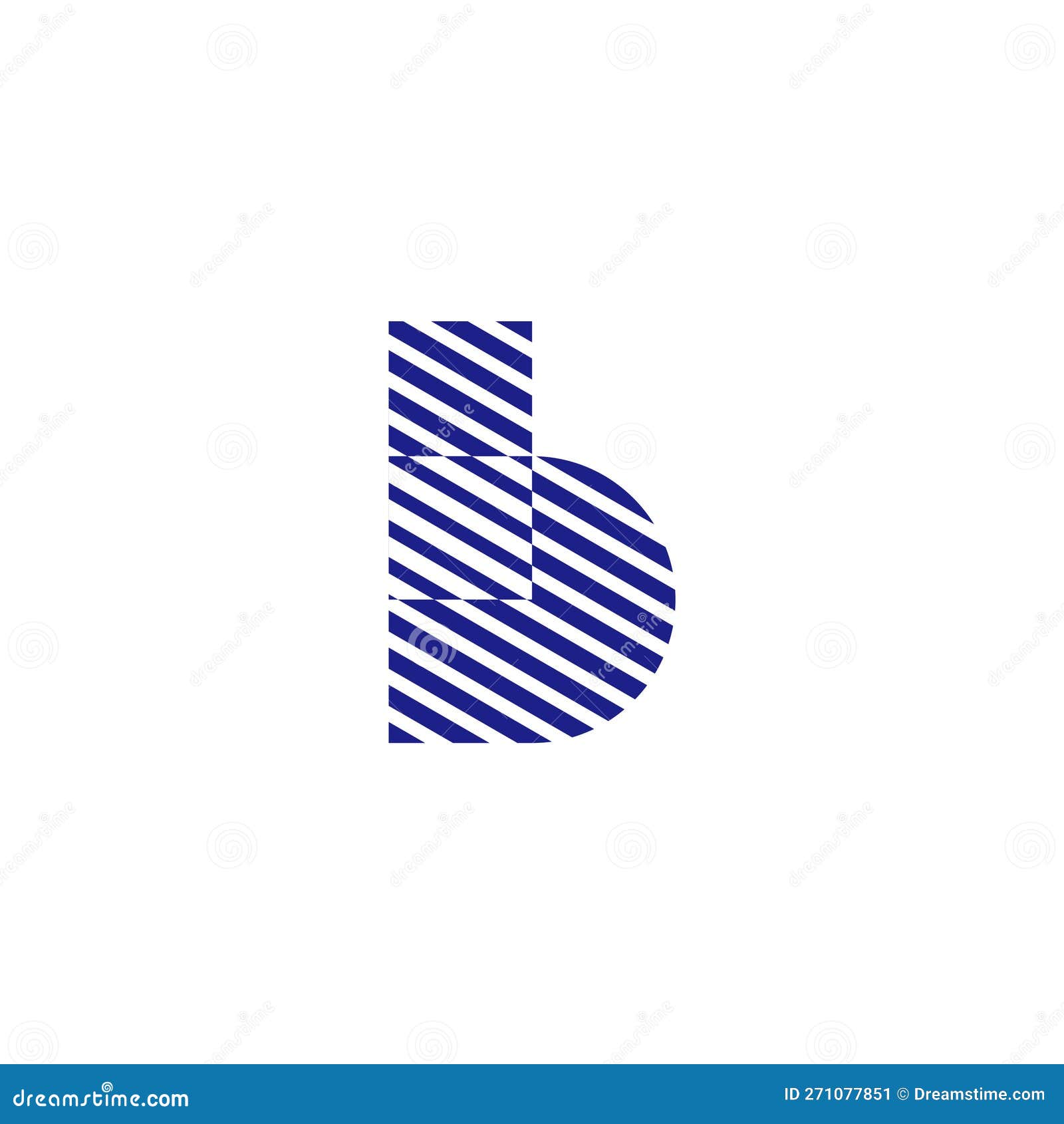 Letter B Blue Stripes Square Logo Vector Stock Vector - Illustration of ...