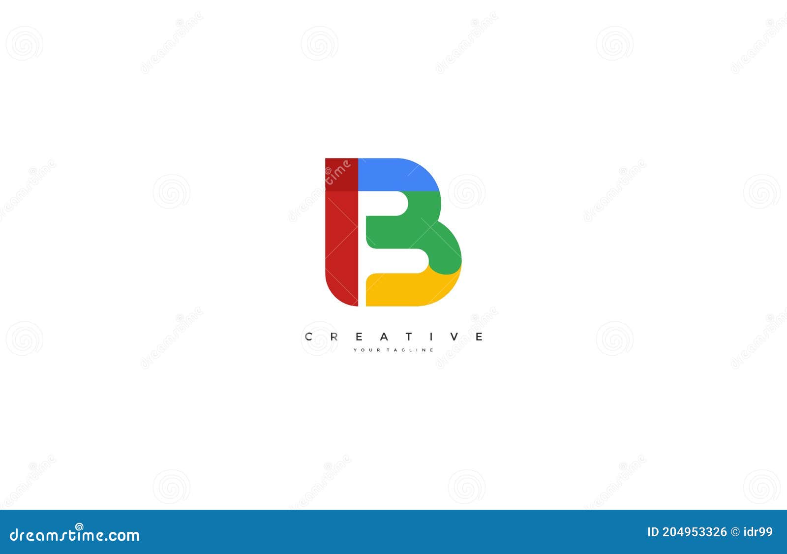 Letter B Bright Simple Colored Logo Vector Image Stock Illustration ...