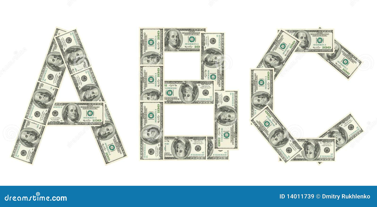 DOLLARS LETTER PIECES AND MONEY Stock Image | CartoonDealer.com #41884027