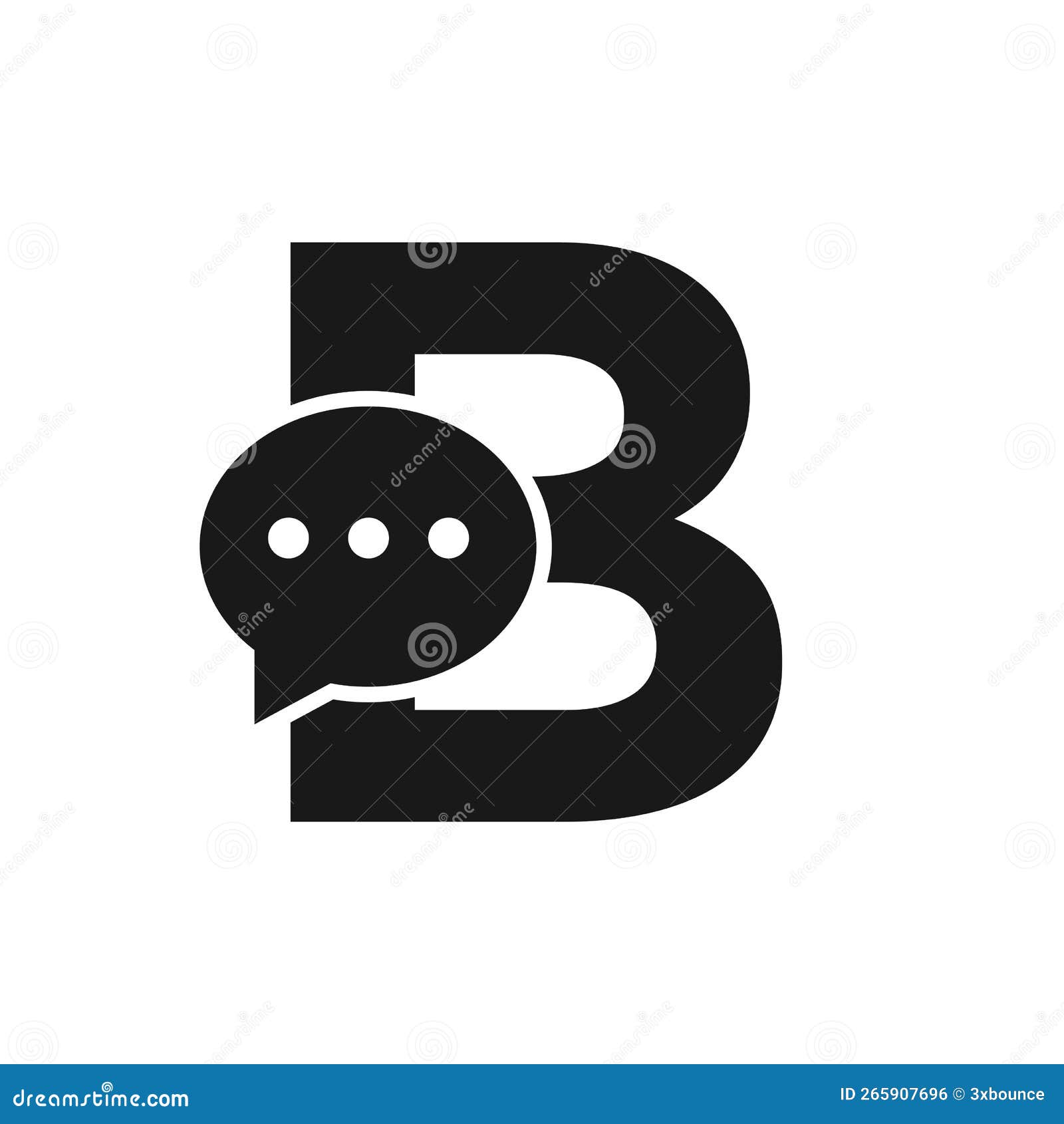 Letter B Chat Communicate Logo Design Concept with Bubble Chat Symbol ...