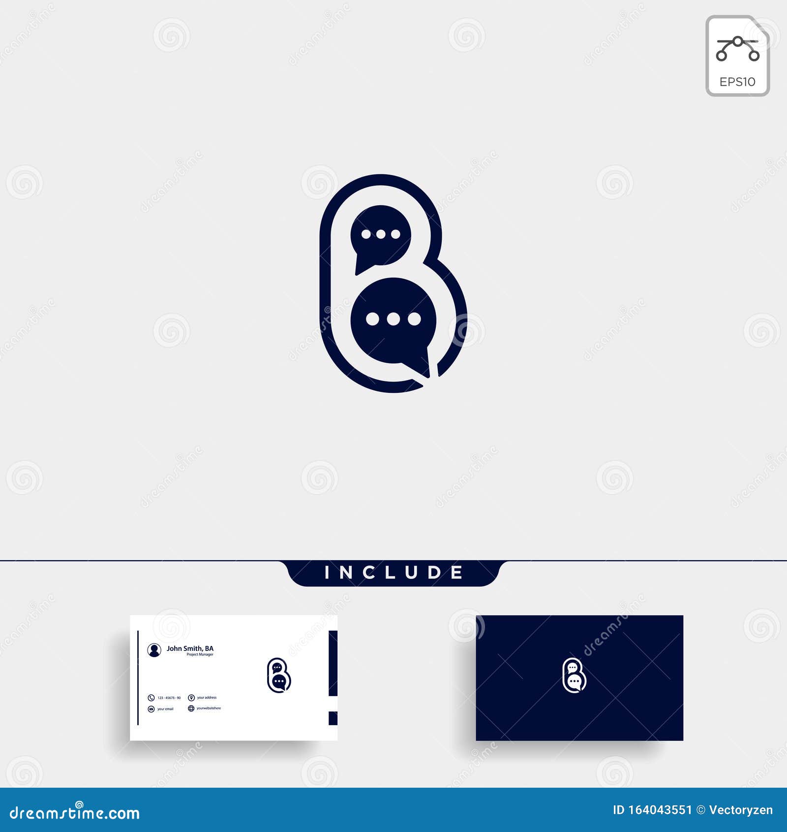 Letter B Chat Talk Logo Template Vector Design Stock Vector ...