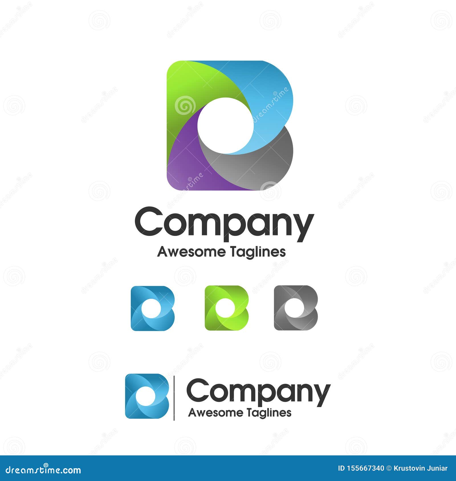 Letter B with Circle Color Logo Stock Vector - Illustration of colorful ...