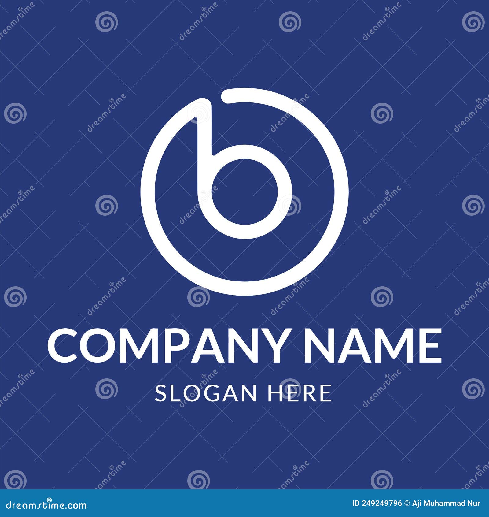 Letter B Circle Lineart for Logo Company Design Stock Illustration ...