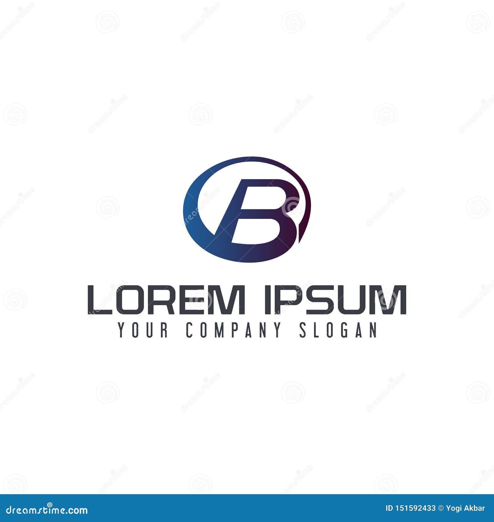 Letter B Circle Logo Design Concept Template Stock Vector ...